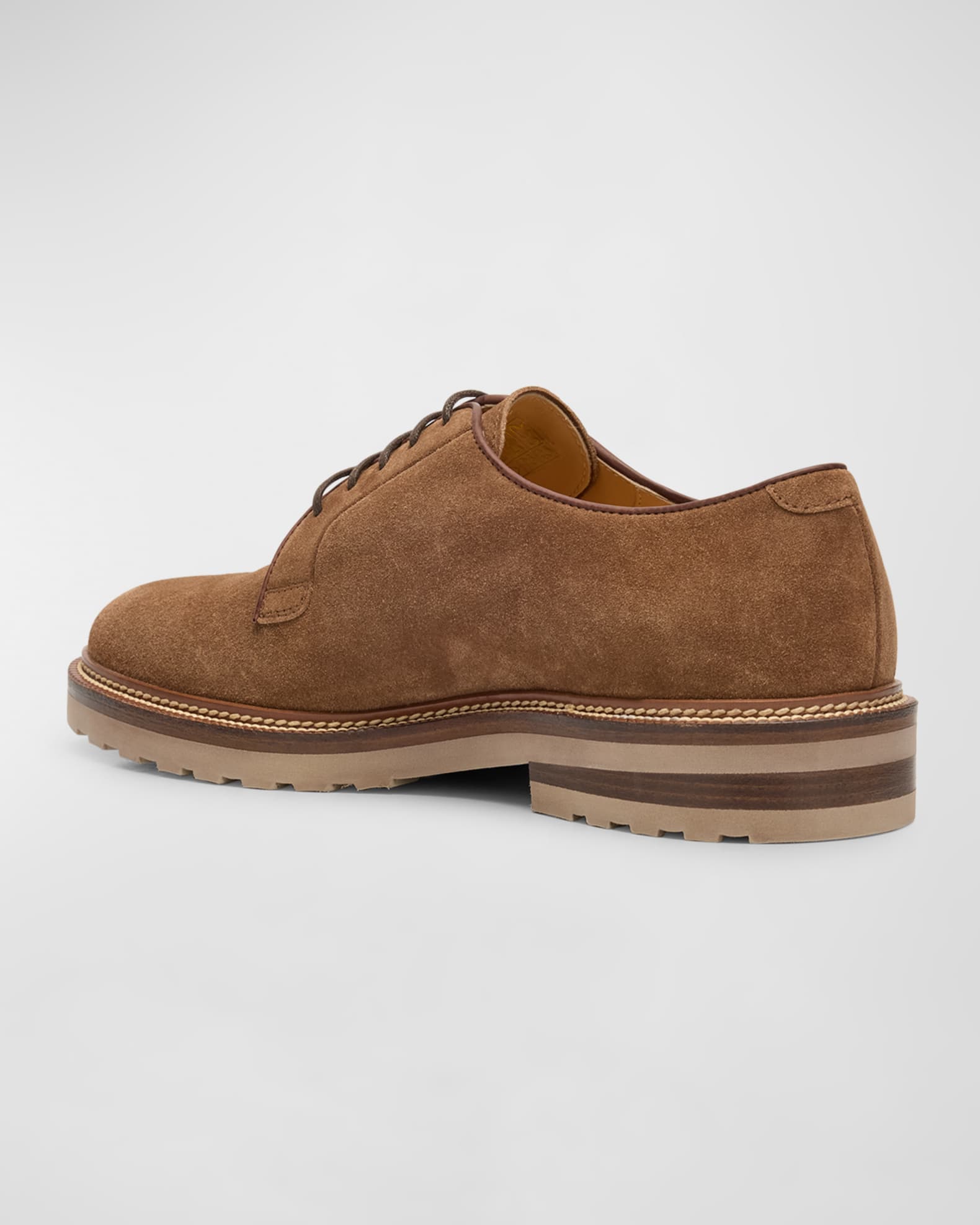 Brunello Cucinelli Men's Suede Derby Shoes | Neiman Marcus