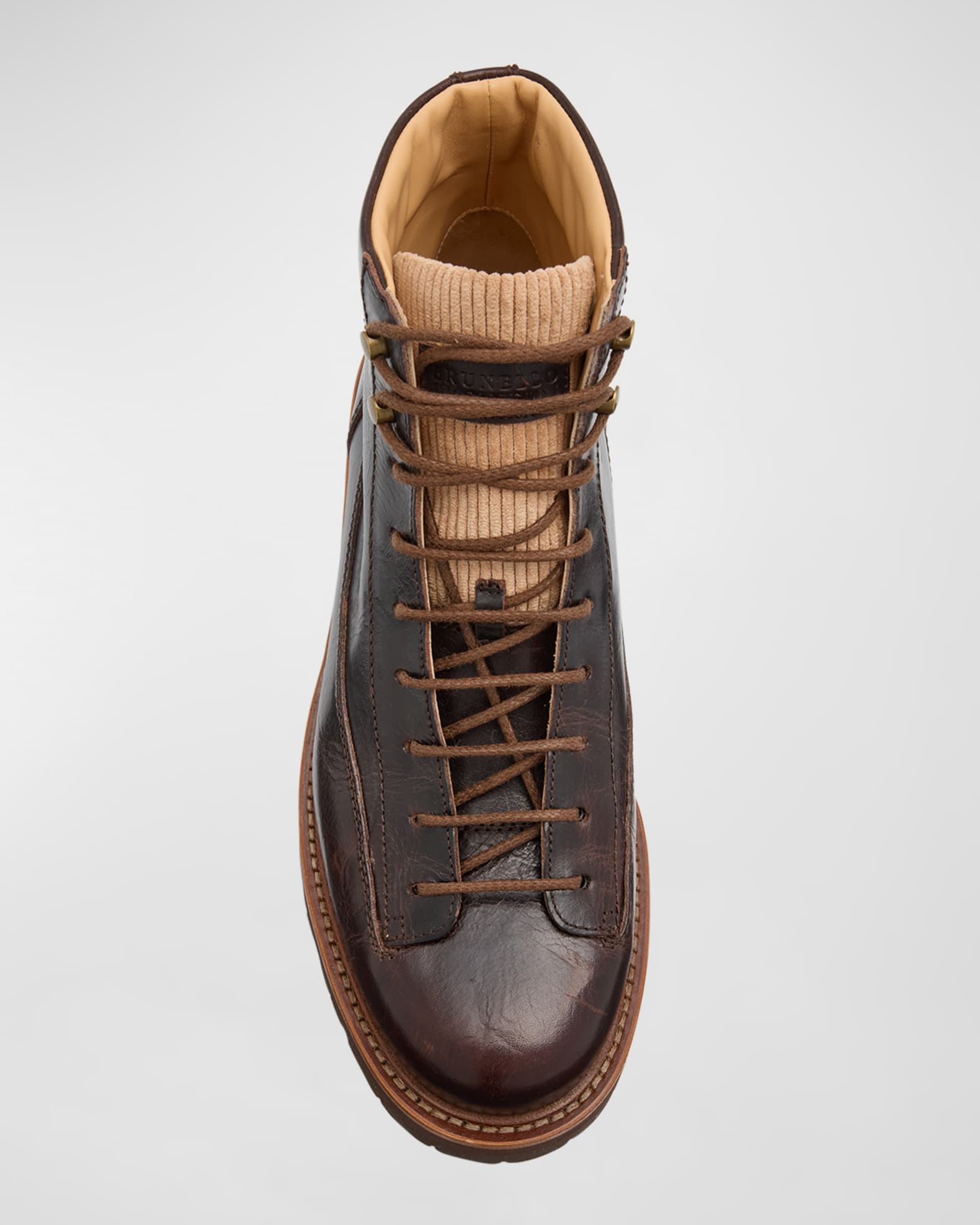 Brunello Cucinelli Men's Urban Leather Hiking Boots | Neiman Marcus