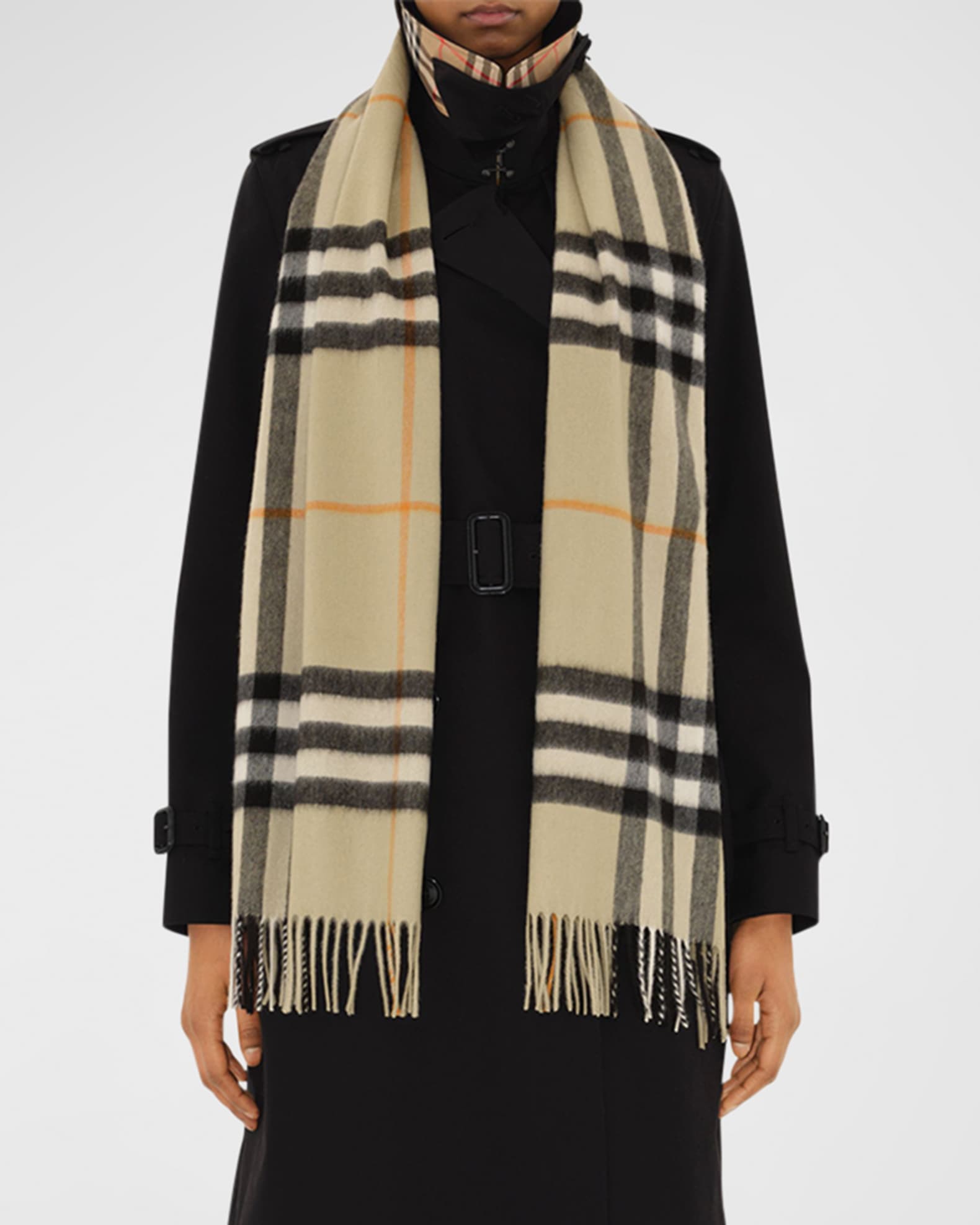 Burberry Giant Check Cashmere Scarf | Neiman Marcus