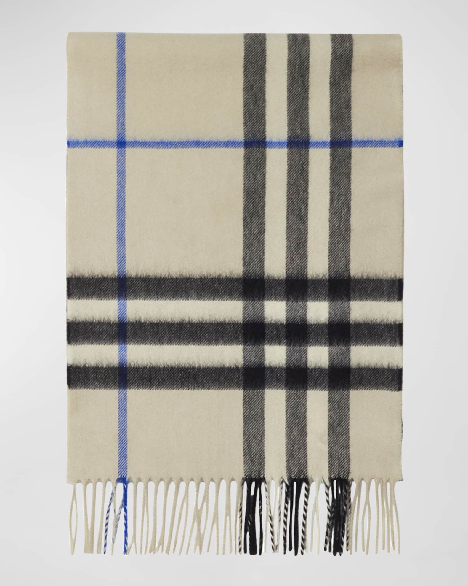 Burberry Giant Blue Check Cashmere Scarf | Neiman Marcus