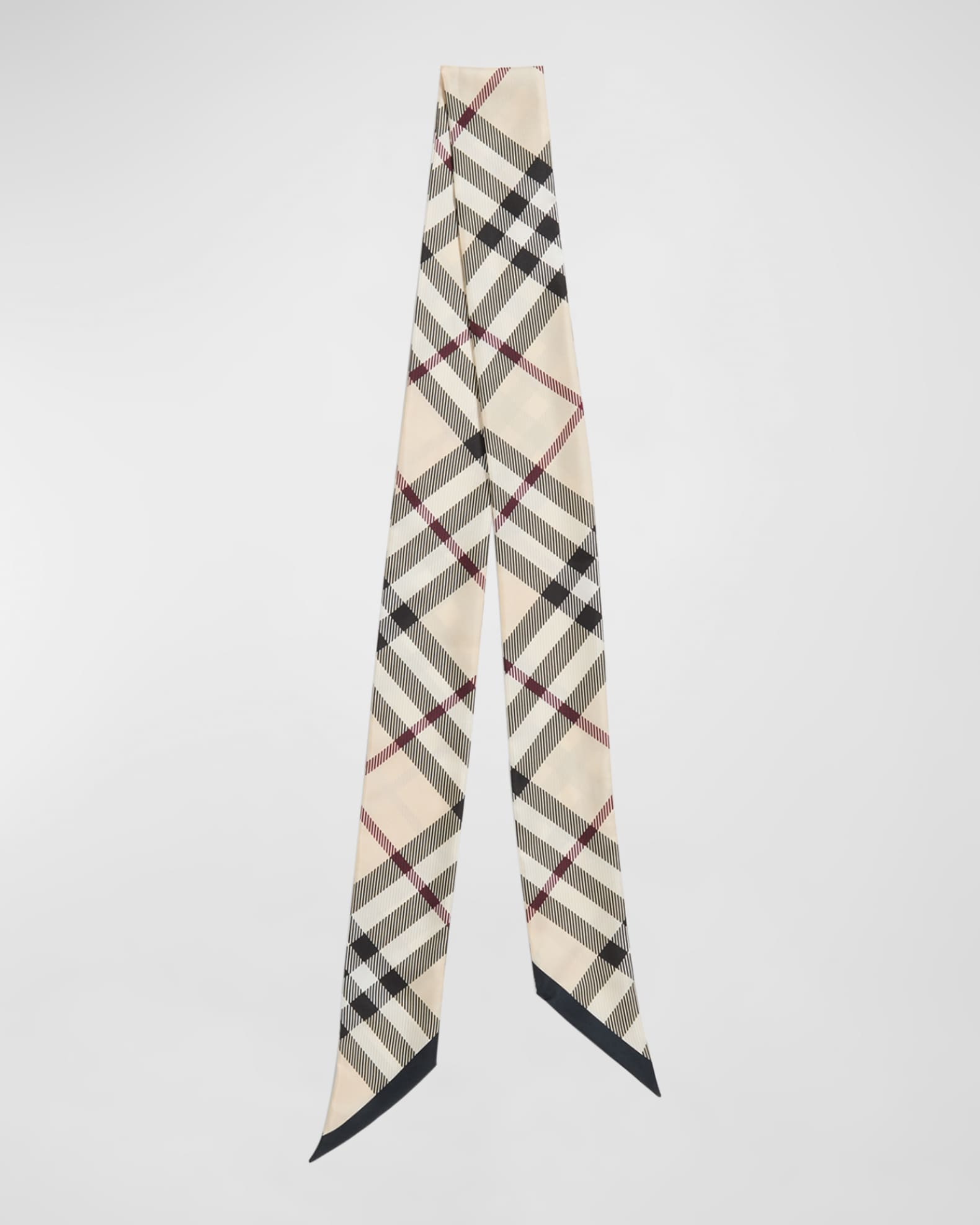 Burberry Check Silk Skinny Scarf | Neiman Marcus