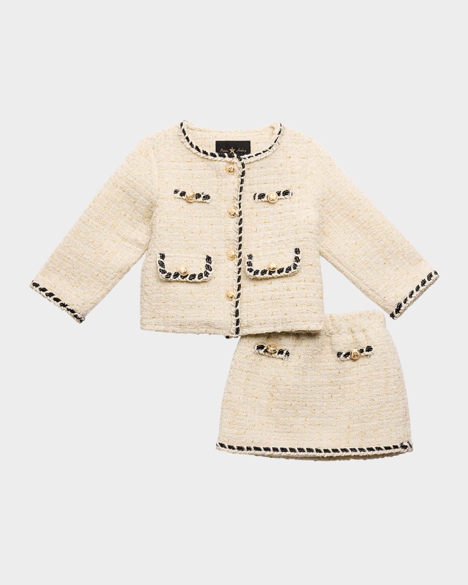 Petite Hailey Girl's Two-Piece Tweed Jacket & Skirt Set, Size 2-10 ...