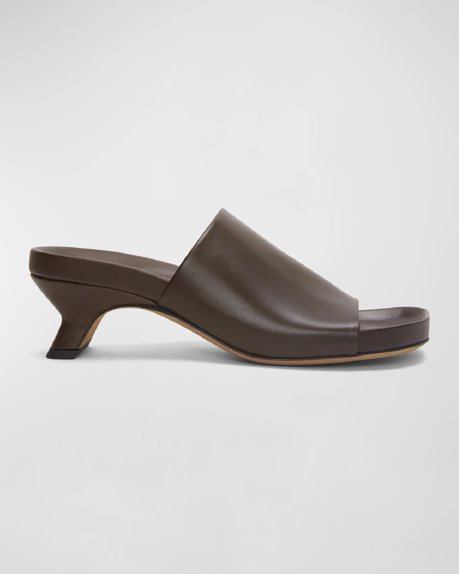 Loewe Ease Leather Kitten-Heel Slide Sandals | Neiman Marcus