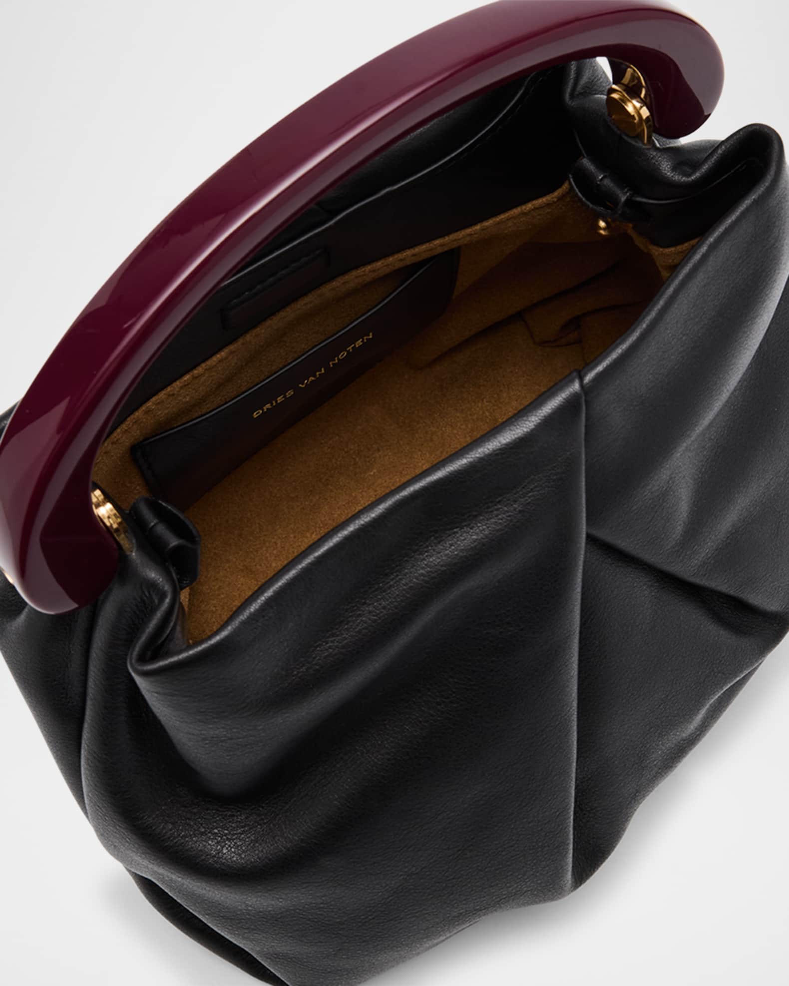 Dries Van Noten Crisp Structured Leather Top-Handle Bag | Neiman Marcus