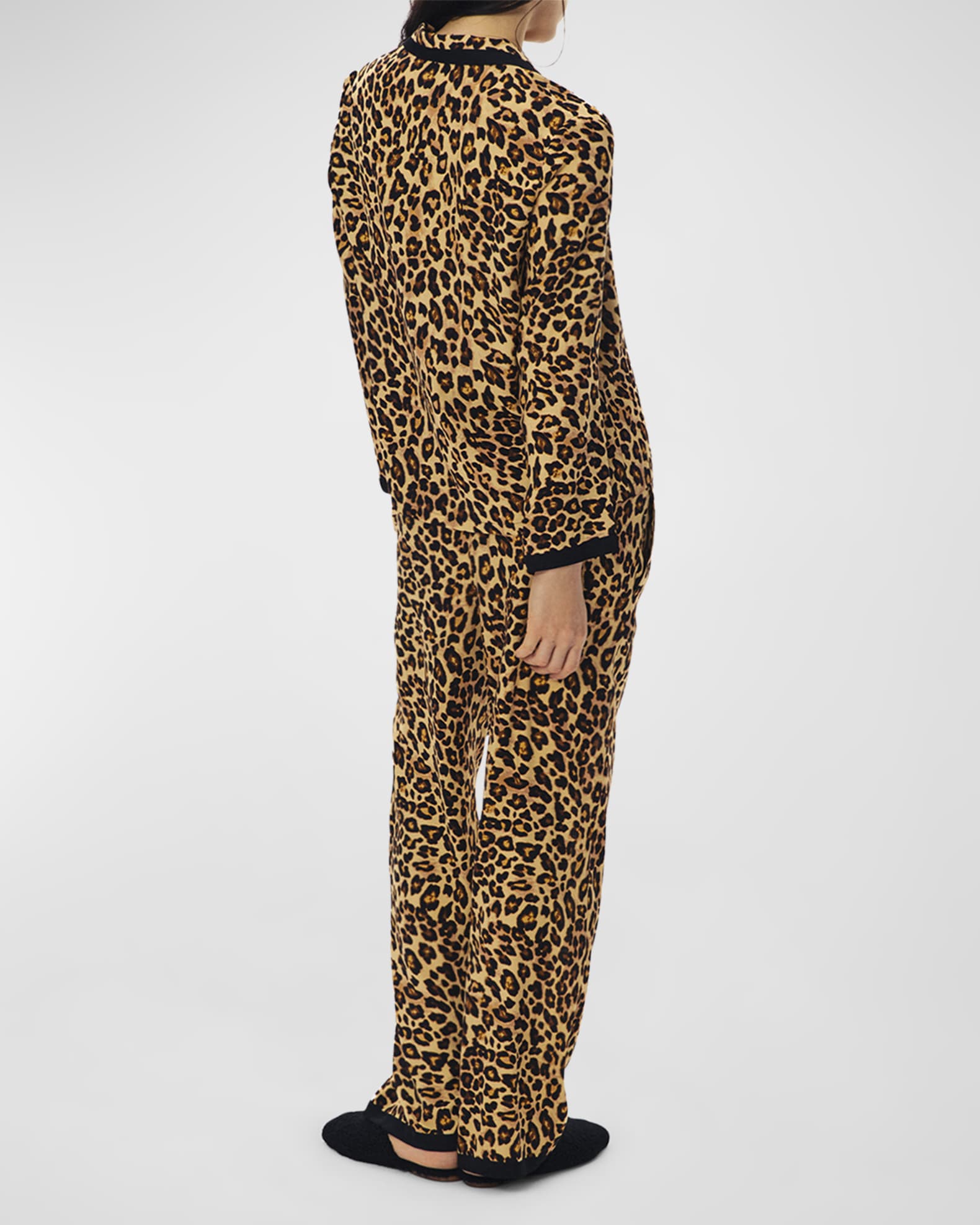 Sleeper The Bow Leopard-Print Pajama Set | Neiman Marcus