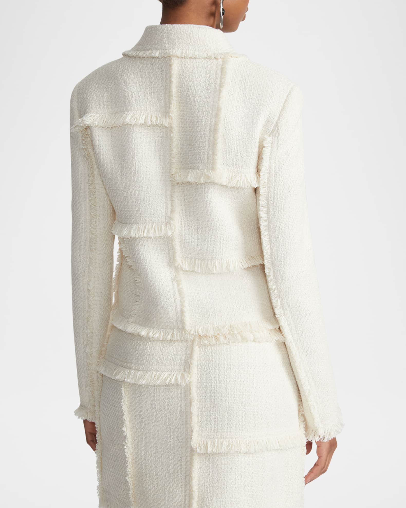 Lafayette 148 New York Fringe-Trim Boucle Tweed Jacket | Neiman Marcus