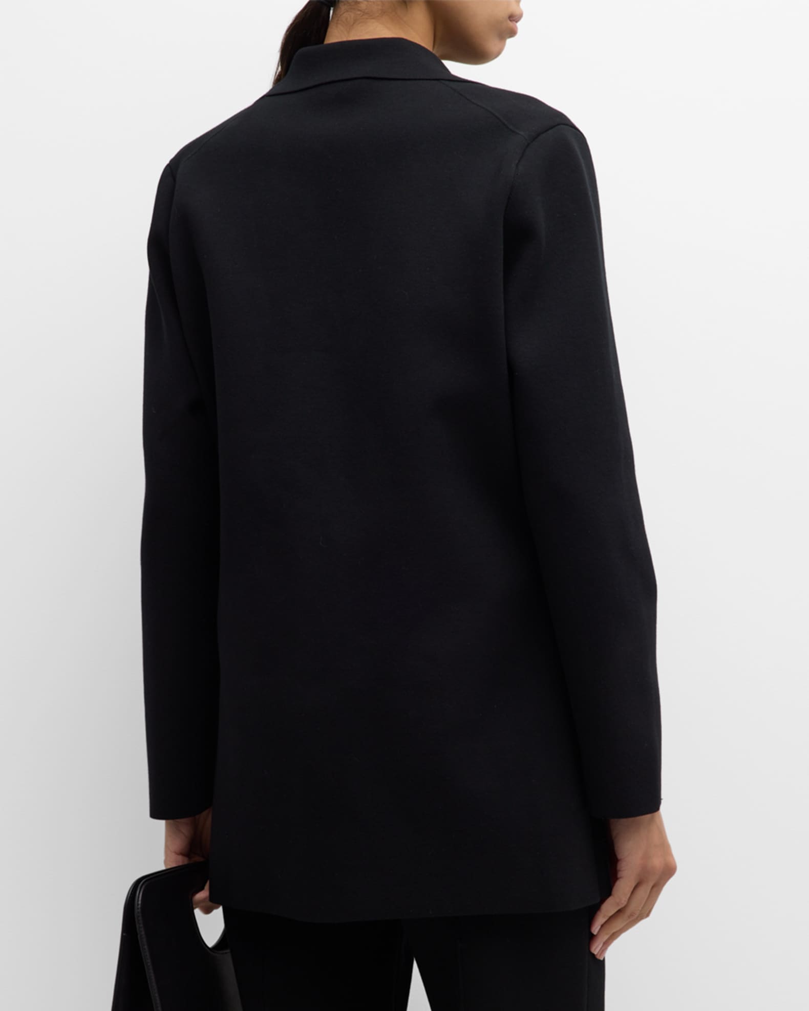 Lafayette 148 New York Single-Button Matte Crepe Blazer | Neiman Marcus