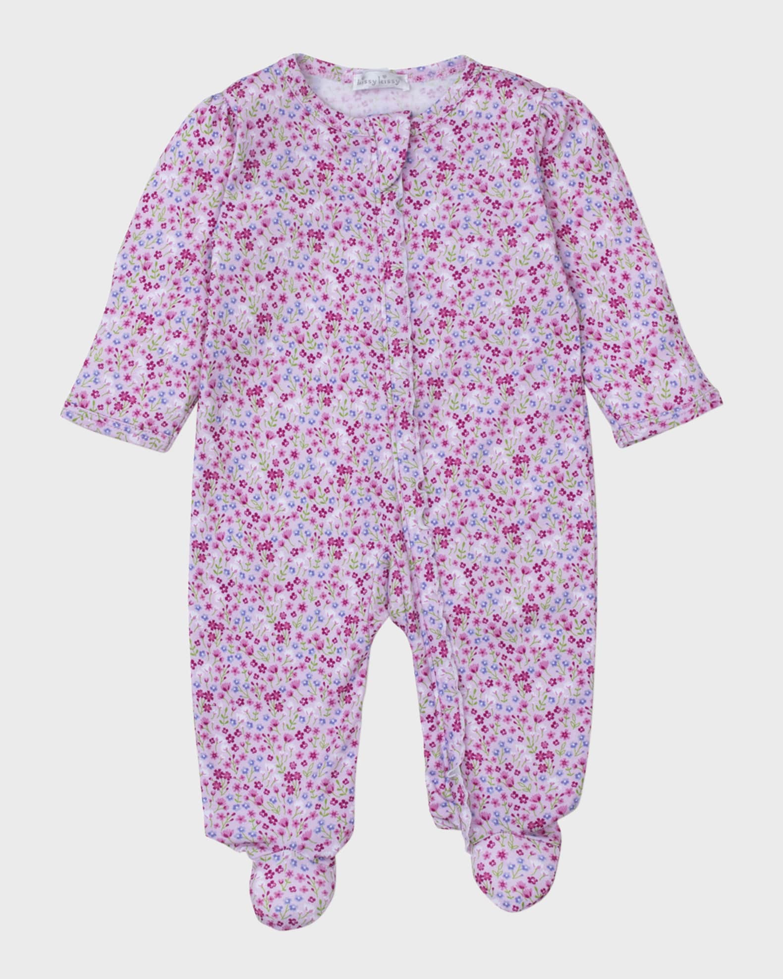 Kissy Kissy Girl's Unique Unicorns Floral-Print Footie, Size Newborn-9M ...