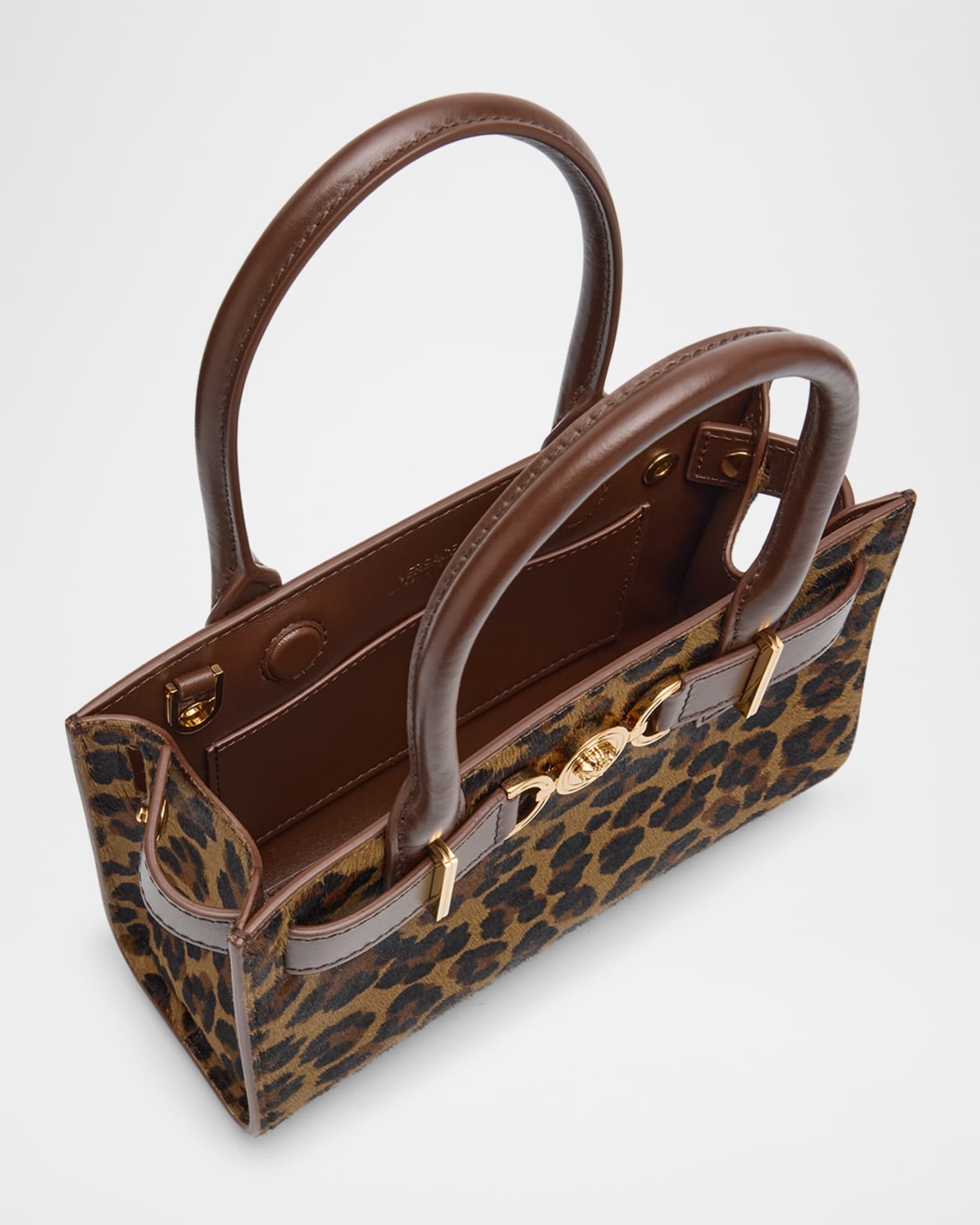 Versace Medusa 95 Small Leopard Calf Hair Tote Bag | Neiman Marcus