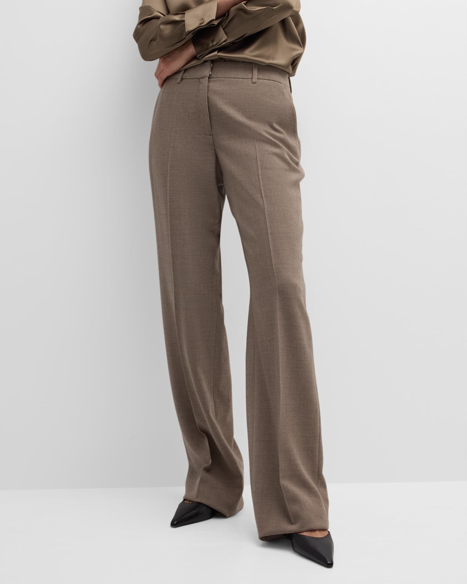 Lafayette 148 New York Gates Straight-Leg Stretch Wool Pants | Neiman ...