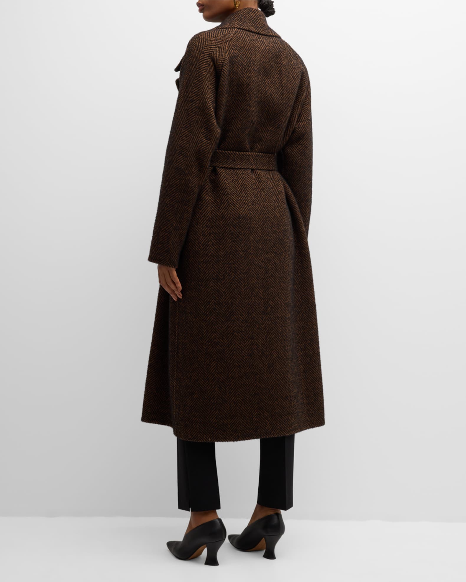 Lafayette 148 New York Chevron Alpaca Wool Coat | Neiman Marcus