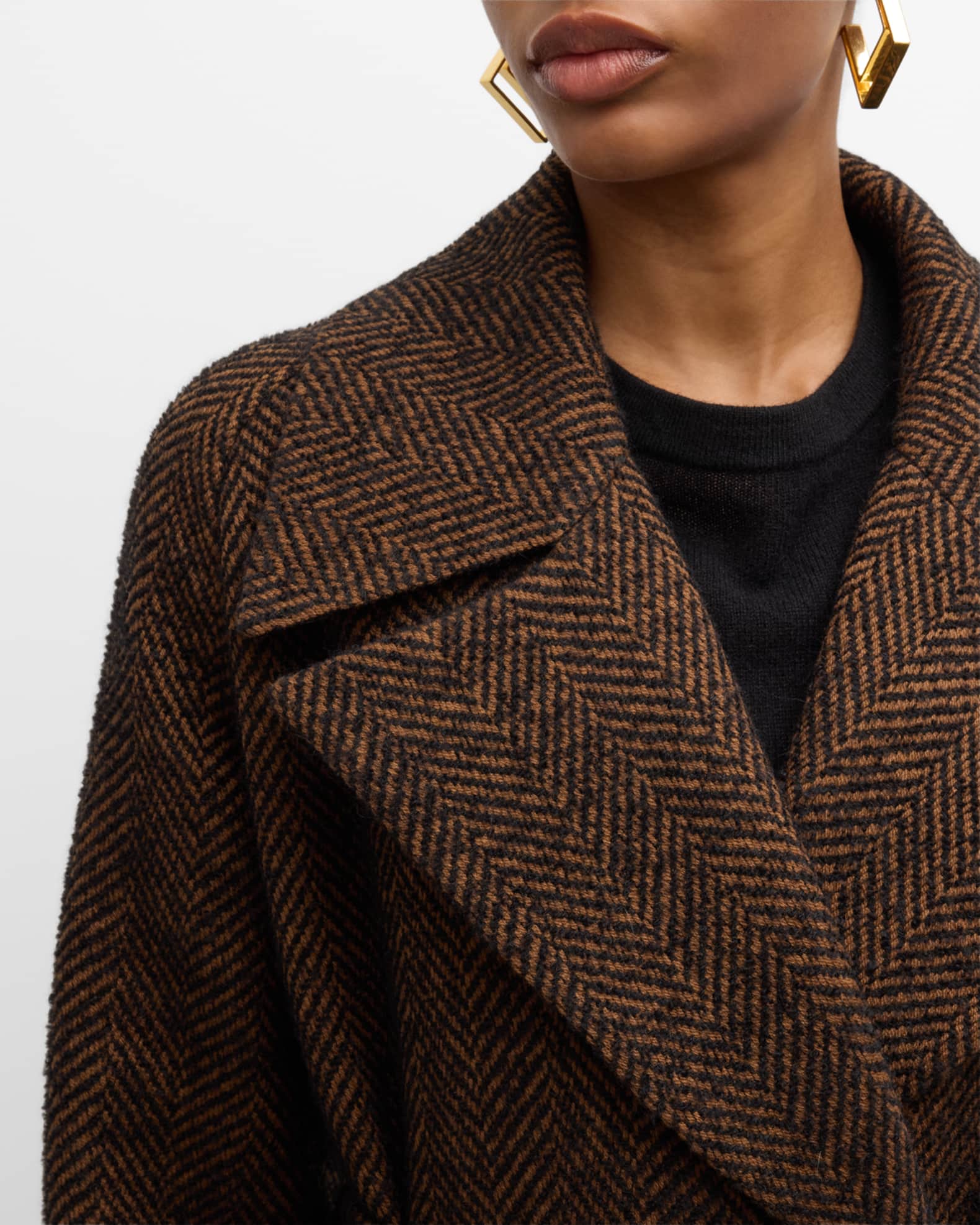 Lafayette 148 New York Chevron Alpaca Wool Coat | Neiman Marcus