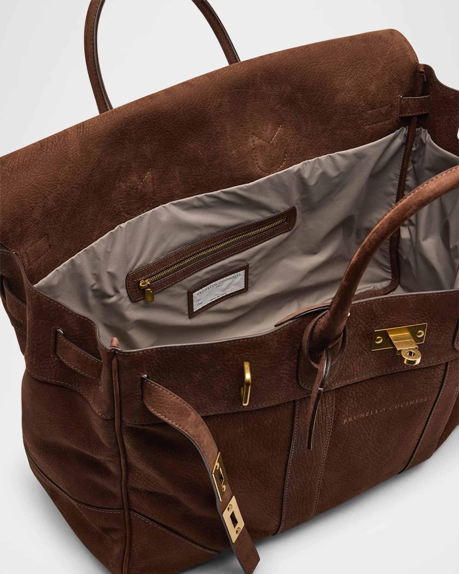 Brunello Cucinelli Men's Nubuck Leather Country Duffel Bag | Neiman Marcus