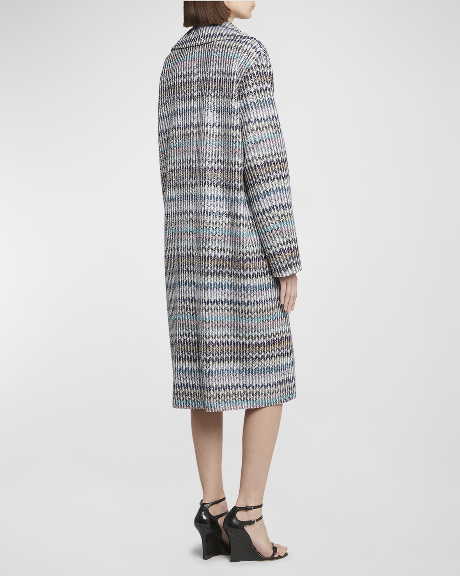 Missoni Paillette Chevron Knit Double-Breasted Coat | Neiman Marcus