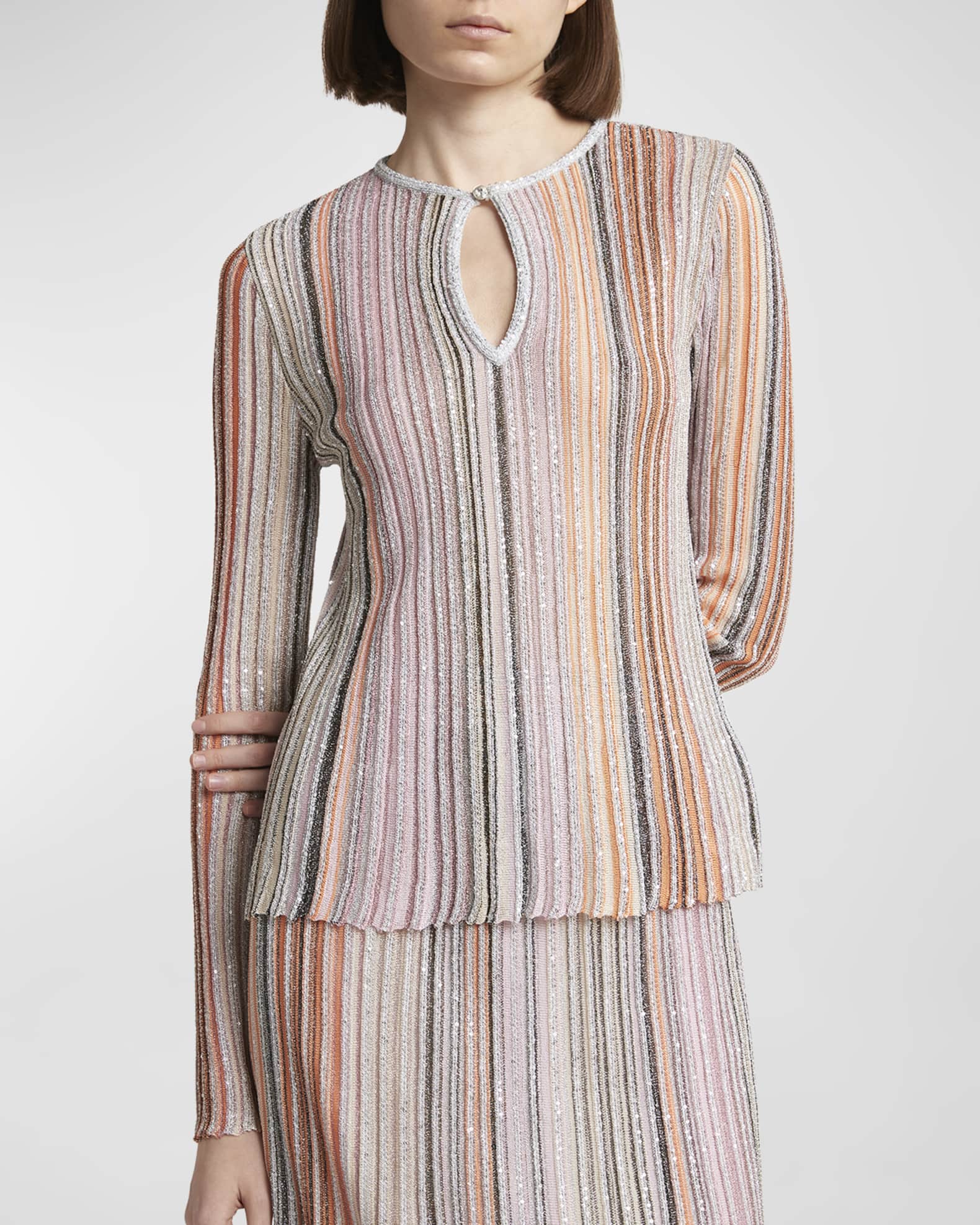 Missoni Stripe Keyhole Sweater | Neiman Marcus