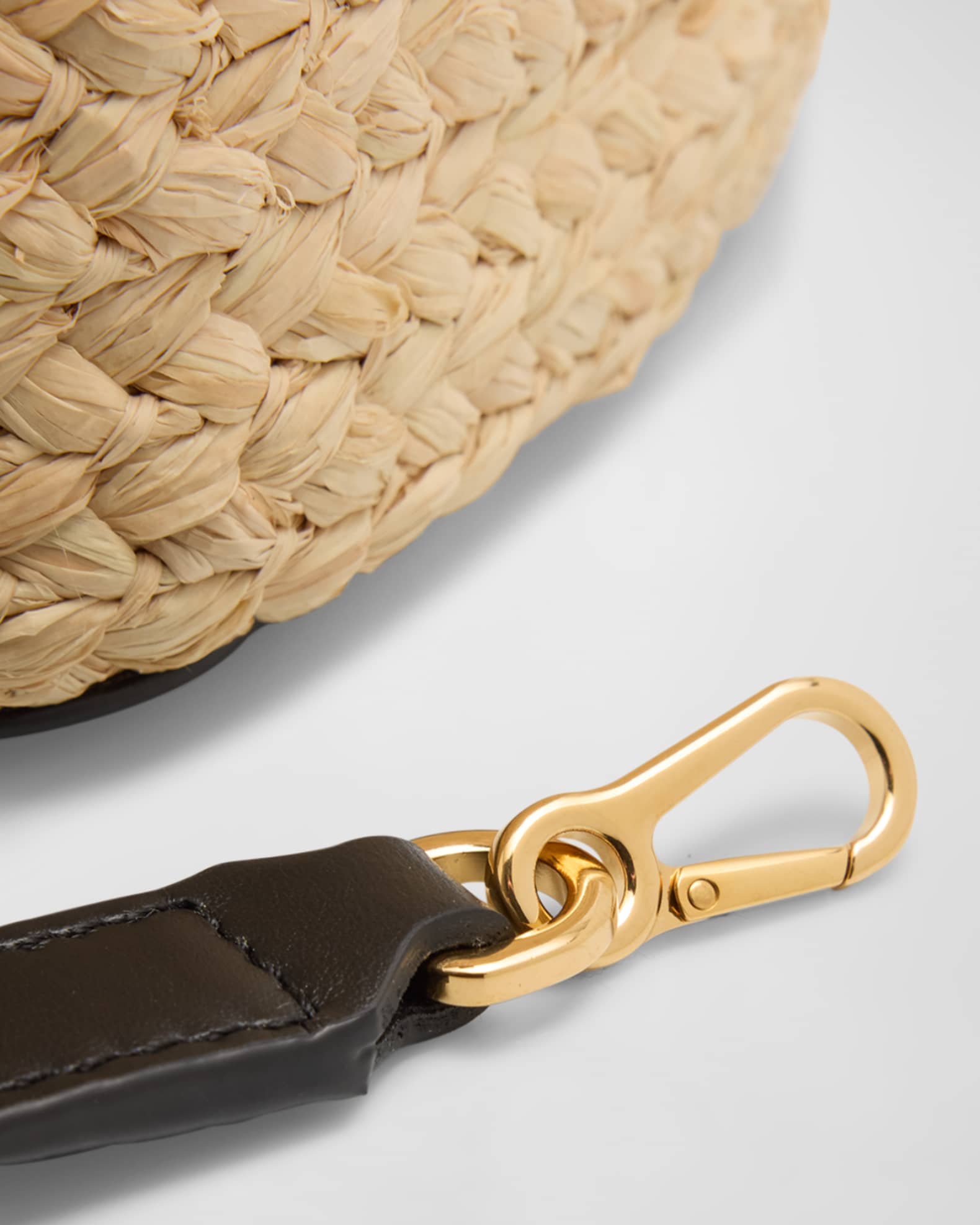 Loewe Mini Anagram Pebble Raffia Bucket Bag | Neiman Marcus