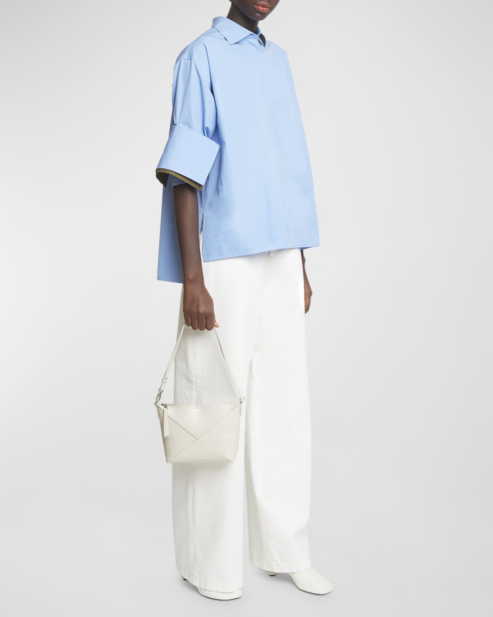 Loewe Puzzle Fold Leather Pouch Shoulder Bag | Neiman Marcus