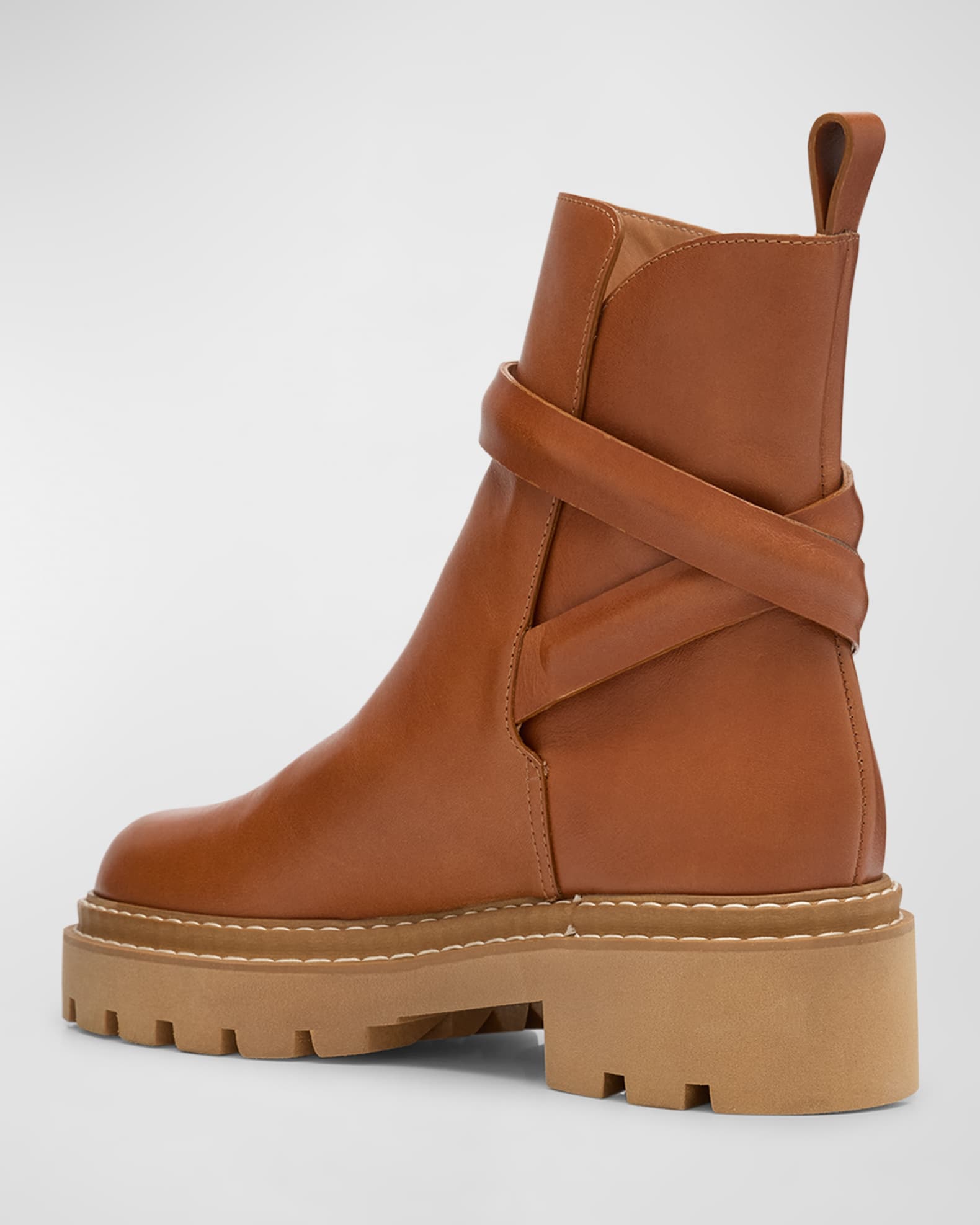Ulla Johnson Lennon Leather Buckle Lug-Sole Boots | Neiman Marcus
