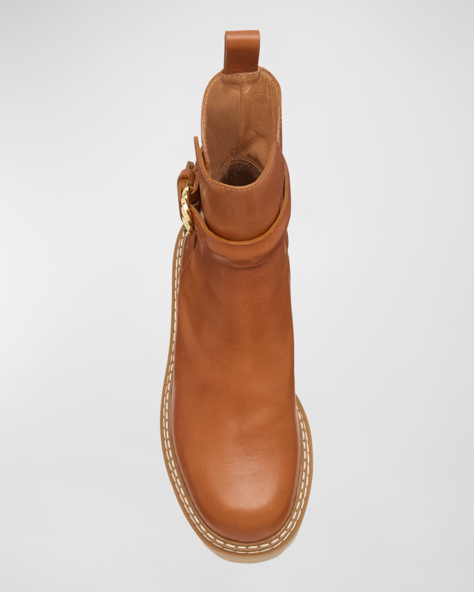 Ulla Johnson Lennon Leather Buckle Lug-Sole Boots | Neiman Marcus