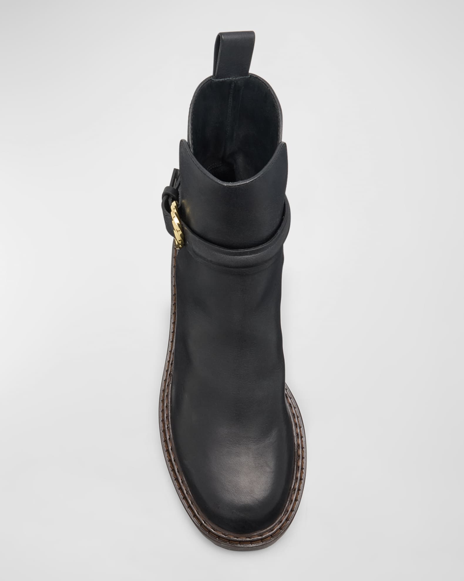 Ulla Johnson Lennon Leather Buckle Lug-Sole Boots | Neiman Marcus