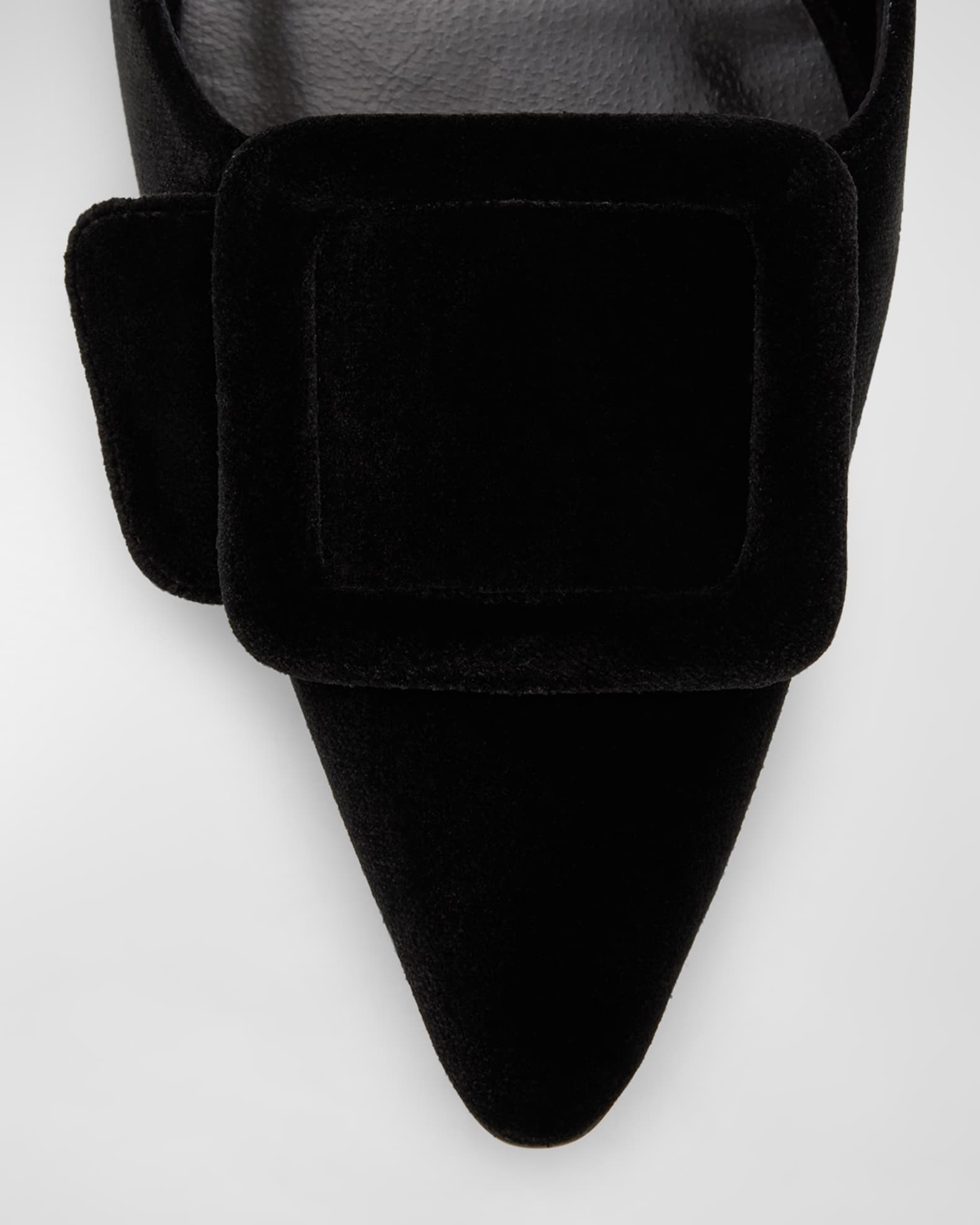 Manolo Blahnik Maysale Velvet Buckle Mule Pumps | Neiman Marcus