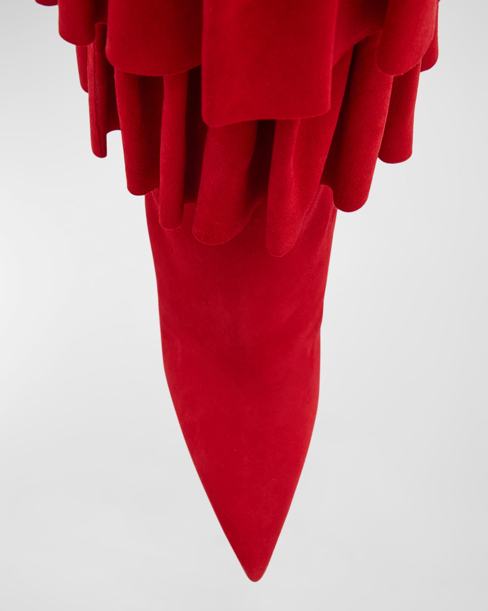 Manolo Blahnik Miralone Ruffled Suede Knee Boots | Neiman Marcus