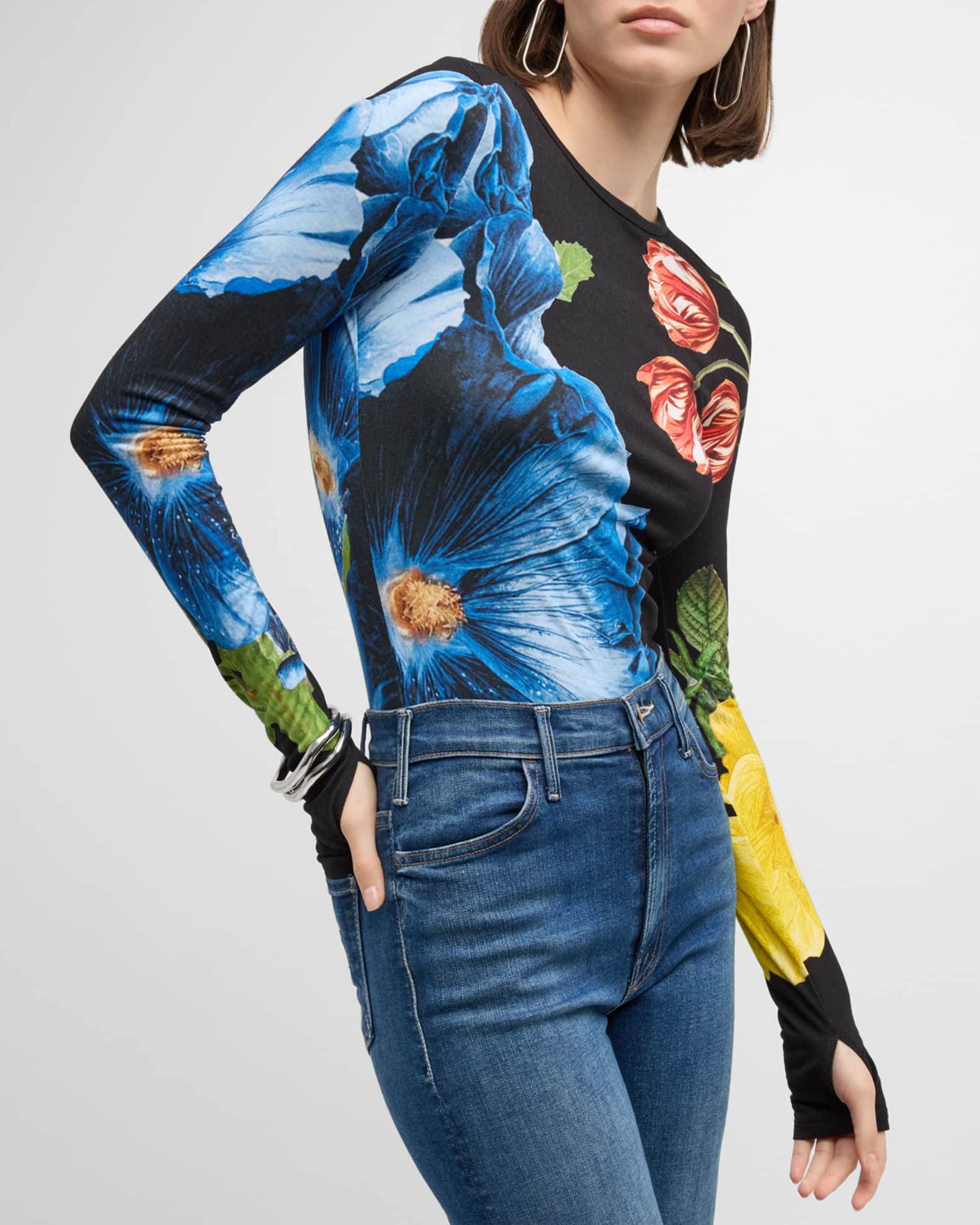 Alice + Olivia Le Parisien Delaina Long-Sleeve Top | Neiman Marcus