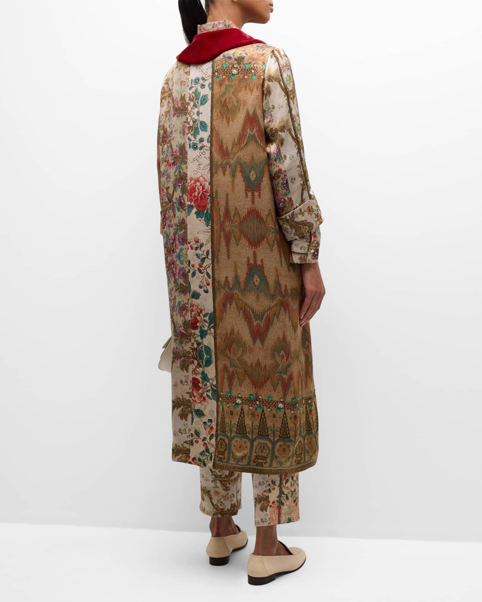 Pierre-Louis Mascia Floral-Print Silk-Viscose Coat | Neiman Marcus