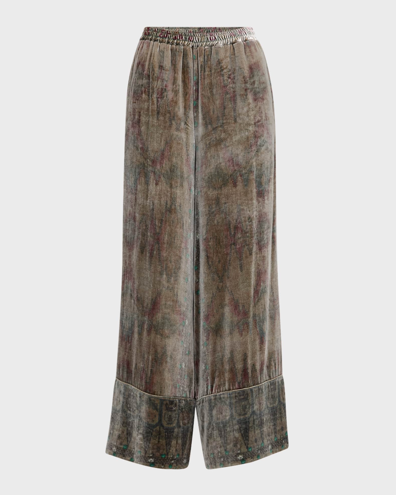 Pierre-Louis Mascia Abstract-Print Viscose-Silk Pants | Neiman Marcus
