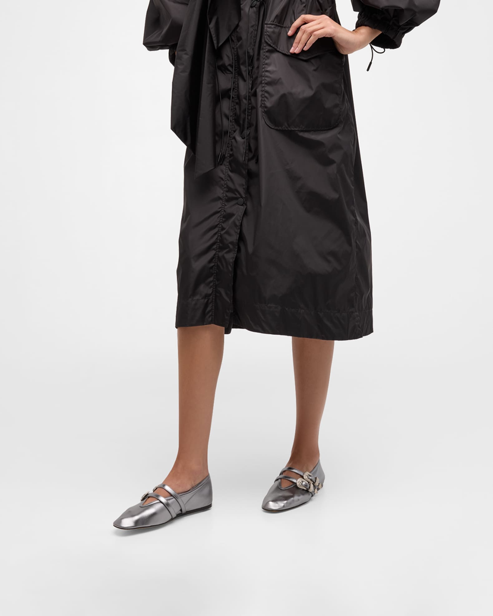 Le Monde Beryl Claudia Metallic Western Buckles Ballerina Flats ...