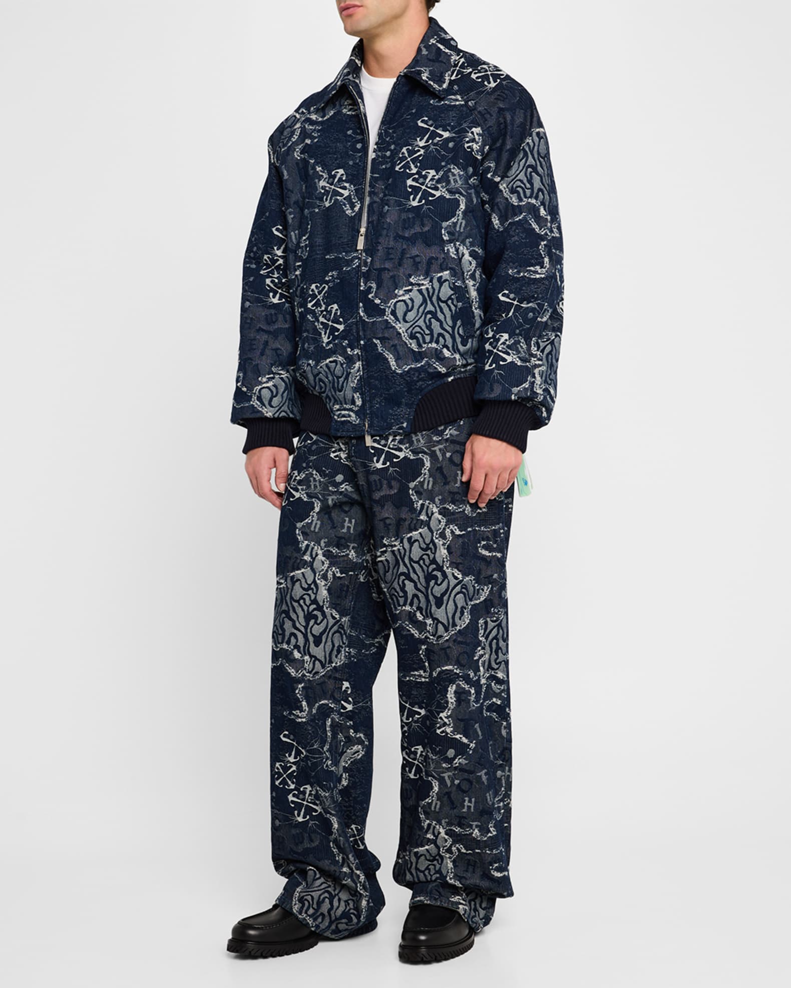 Off-White Men's Combat Leather Penny Loafers | Neiman Marcus