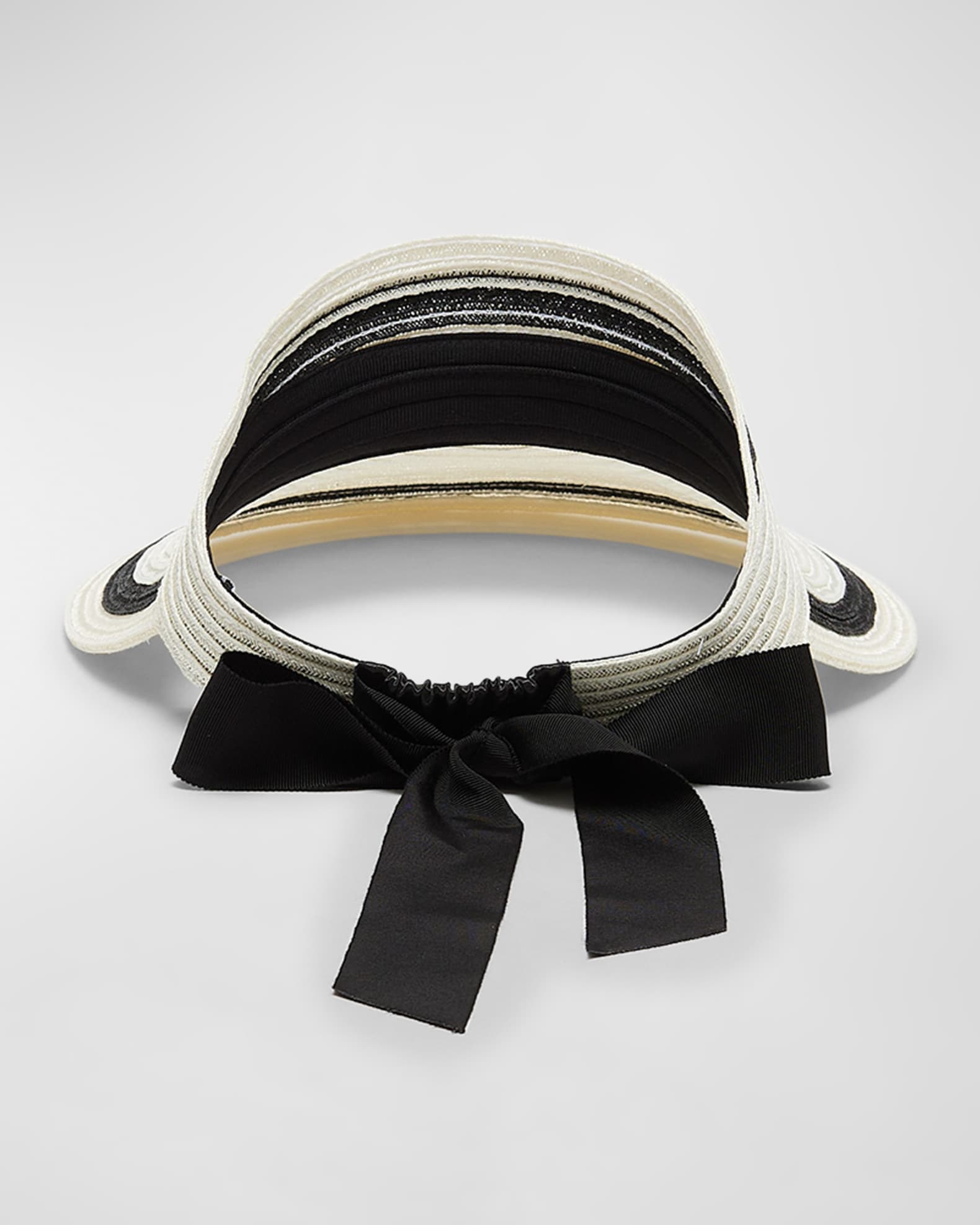 Eugenia Kim Ricky Two-Tone Braided Straw Visor | Neiman Marcus