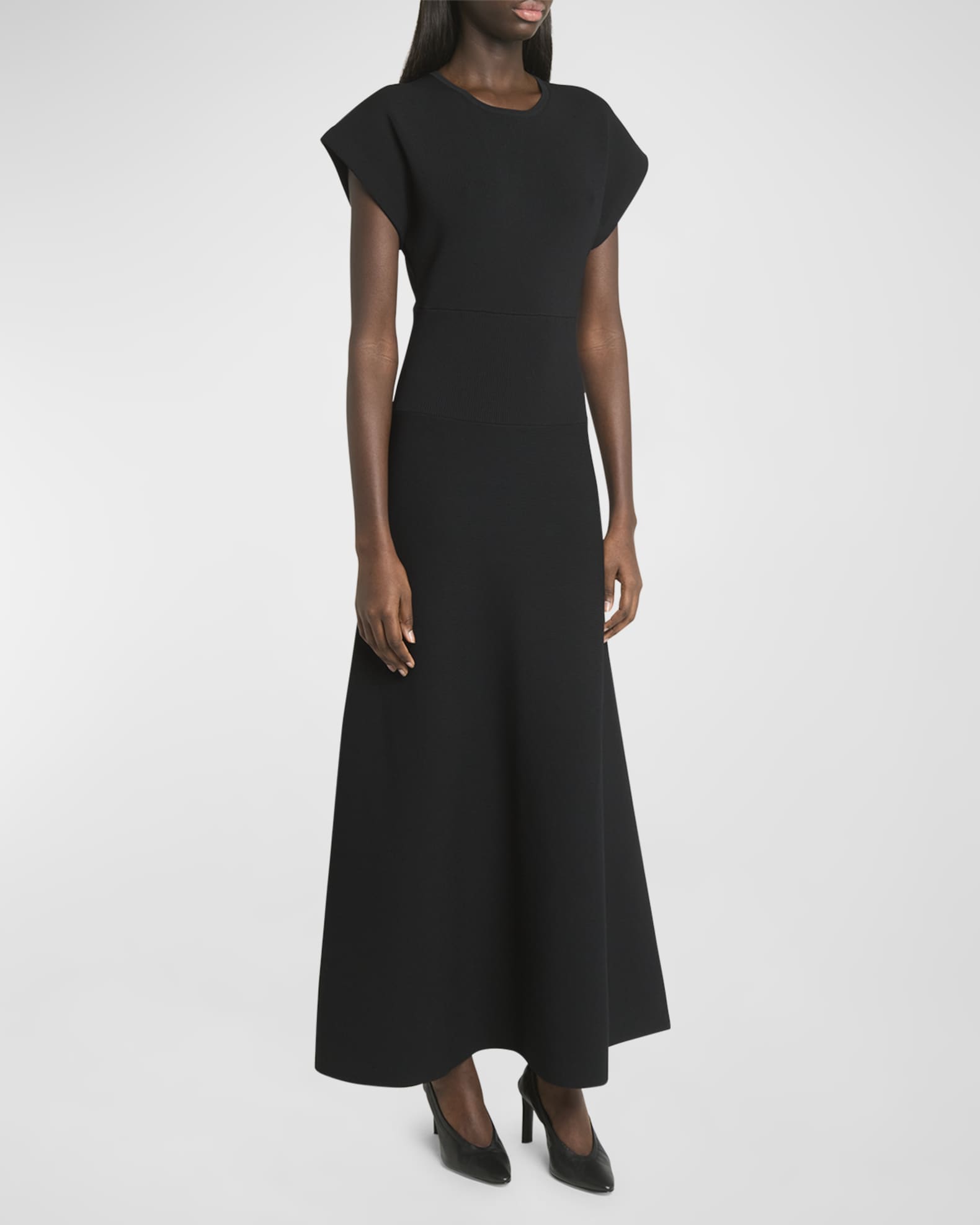 Co Ribbed Panel Sleeveless Maxi Dress | Neiman Marcus