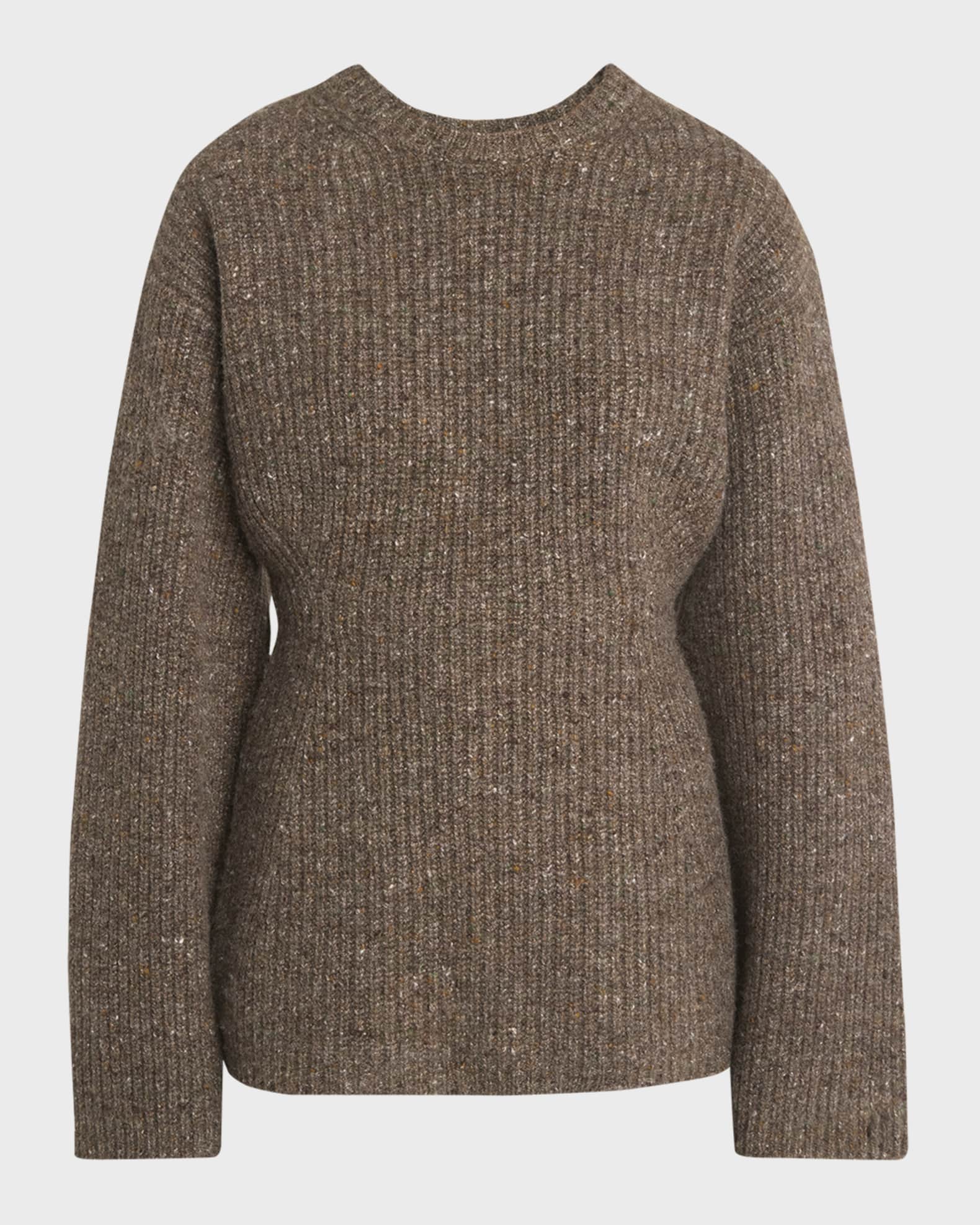 Co Ribbed Wool-Cashmere Crewneck Sweater | Neiman Marcus
