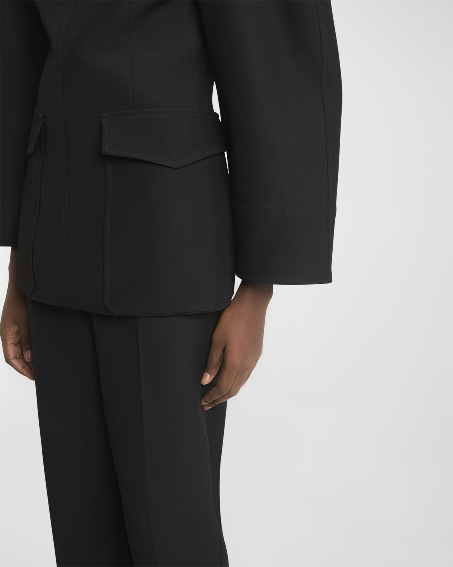 Co Patch Pocket Long-Sleeve Top | Neiman Marcus
