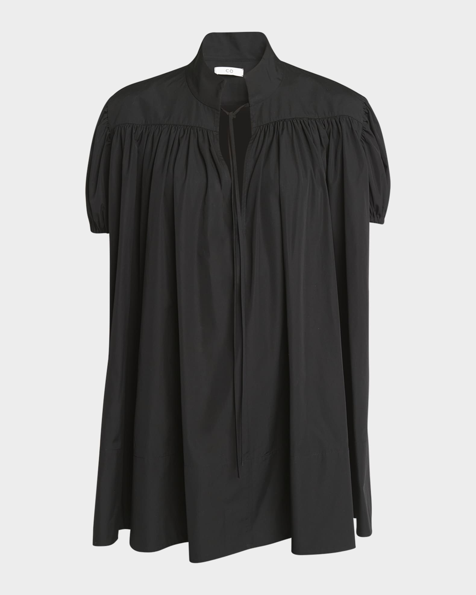 Co Gathered Short-Sleeve Cotton Tunic Top | Neiman Marcus