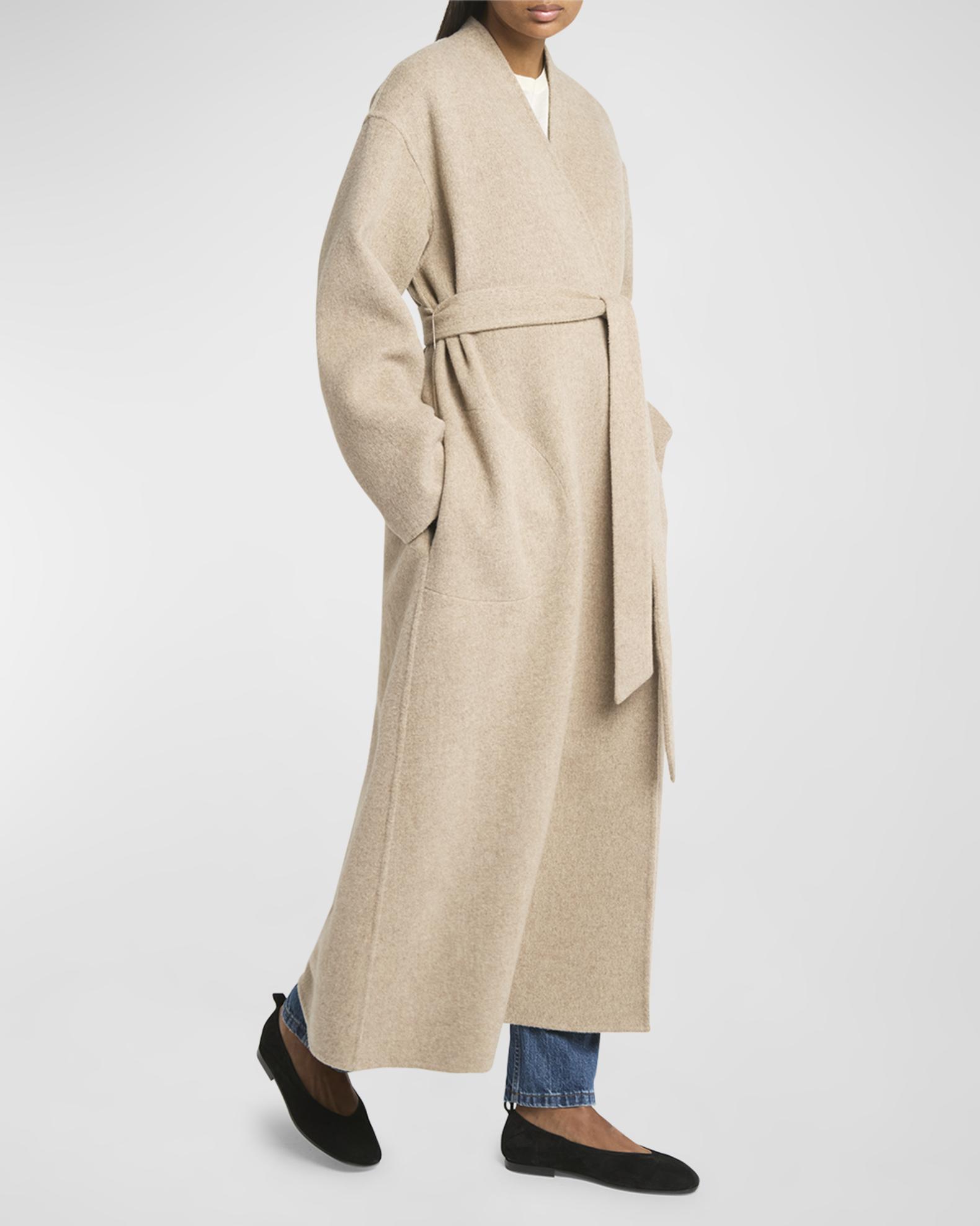 Co Double Wool-Cashmere Long Wrap Coat | Neiman Marcus