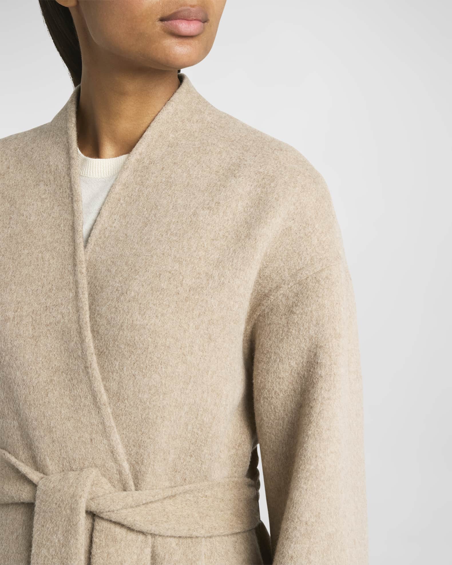 Co Double Wool-Cashmere Long Wrap Coat | Neiman Marcus