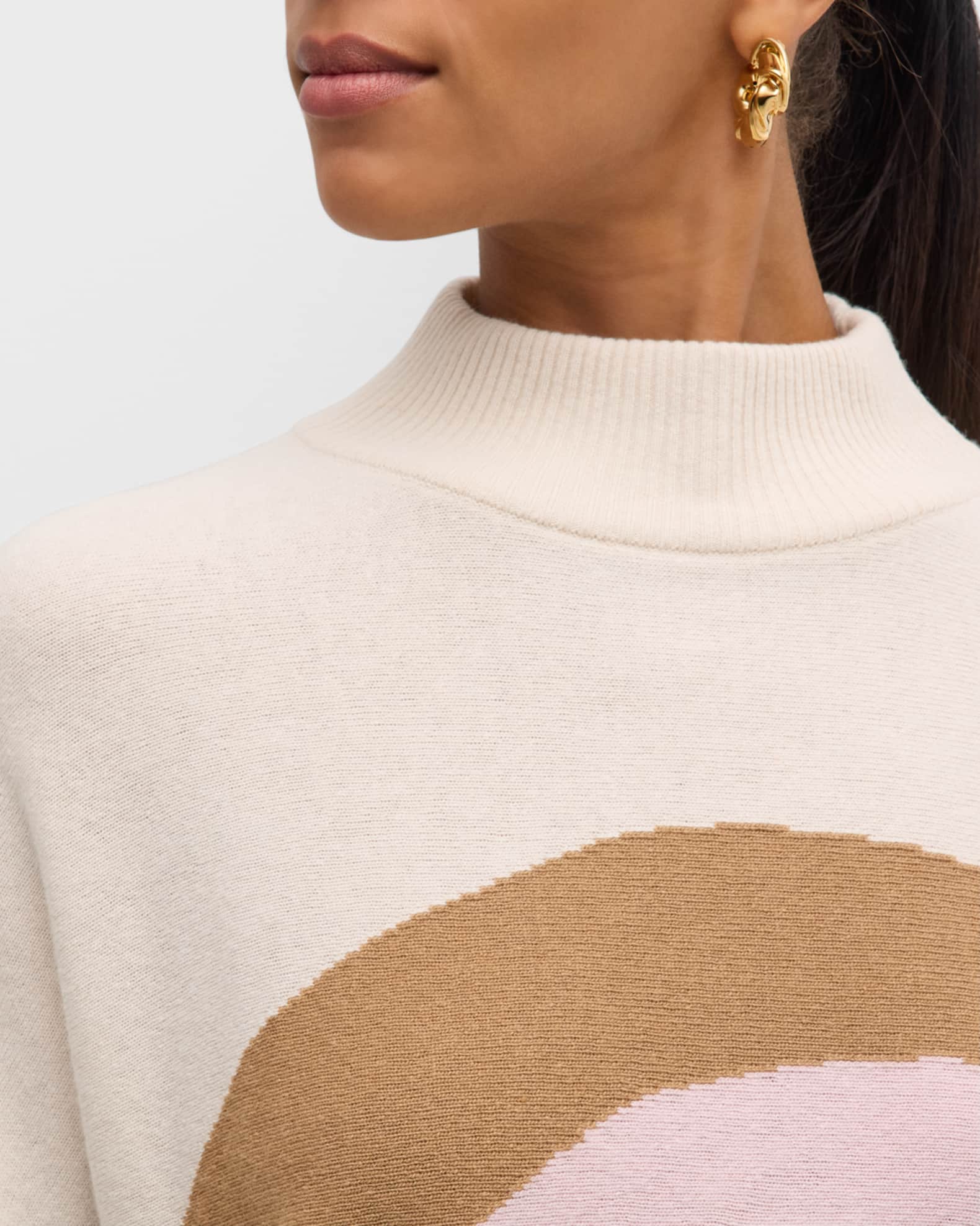 Marella Finito Colorblock Mock-Neck Sweater | Neiman Marcus