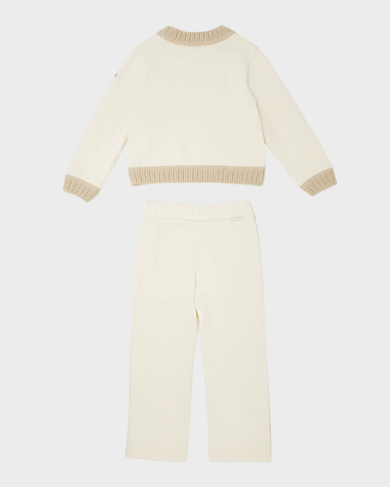 Girl's Embroidered Logo-Print Knit Trim Set | Neiman Marcus