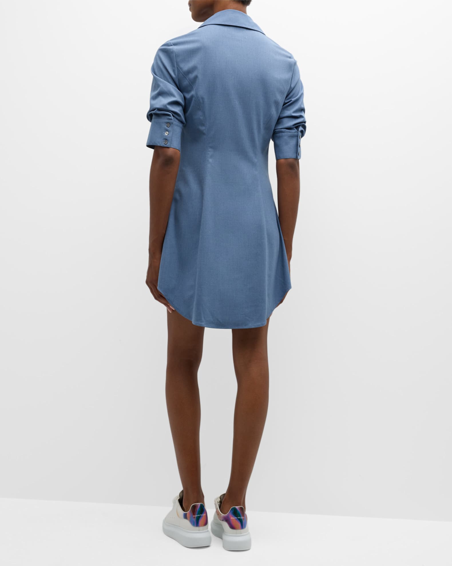 Cinq a Sept Elina Ruched Short-Sleeve Mini Dress | Neiman Marcus