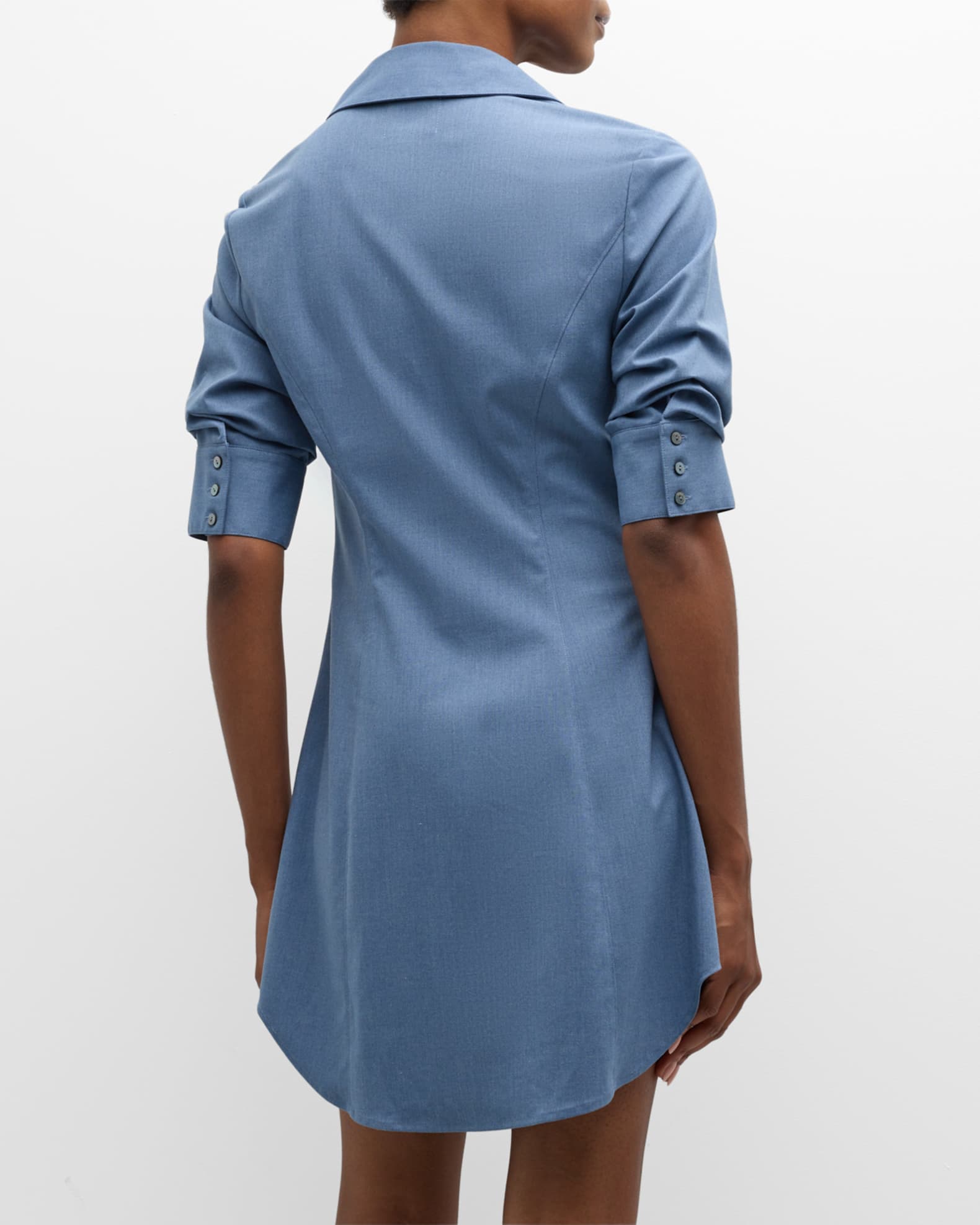 Cinq a Sept Elina Ruched Short-Sleeve Mini Dress | Neiman Marcus