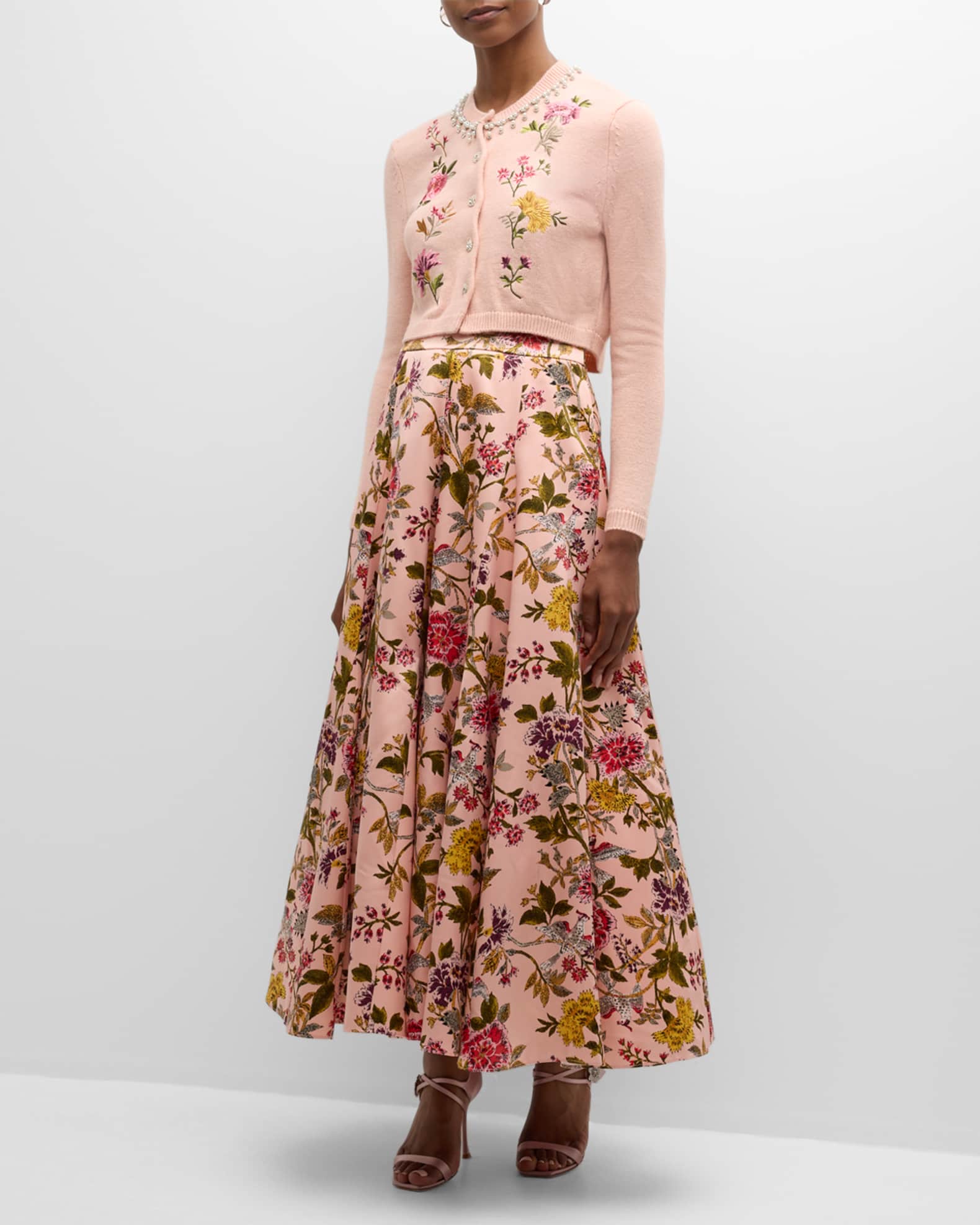 Cinq a Sept Isolde Embellished Floral Embroidered Cardigan | Neiman Marcus