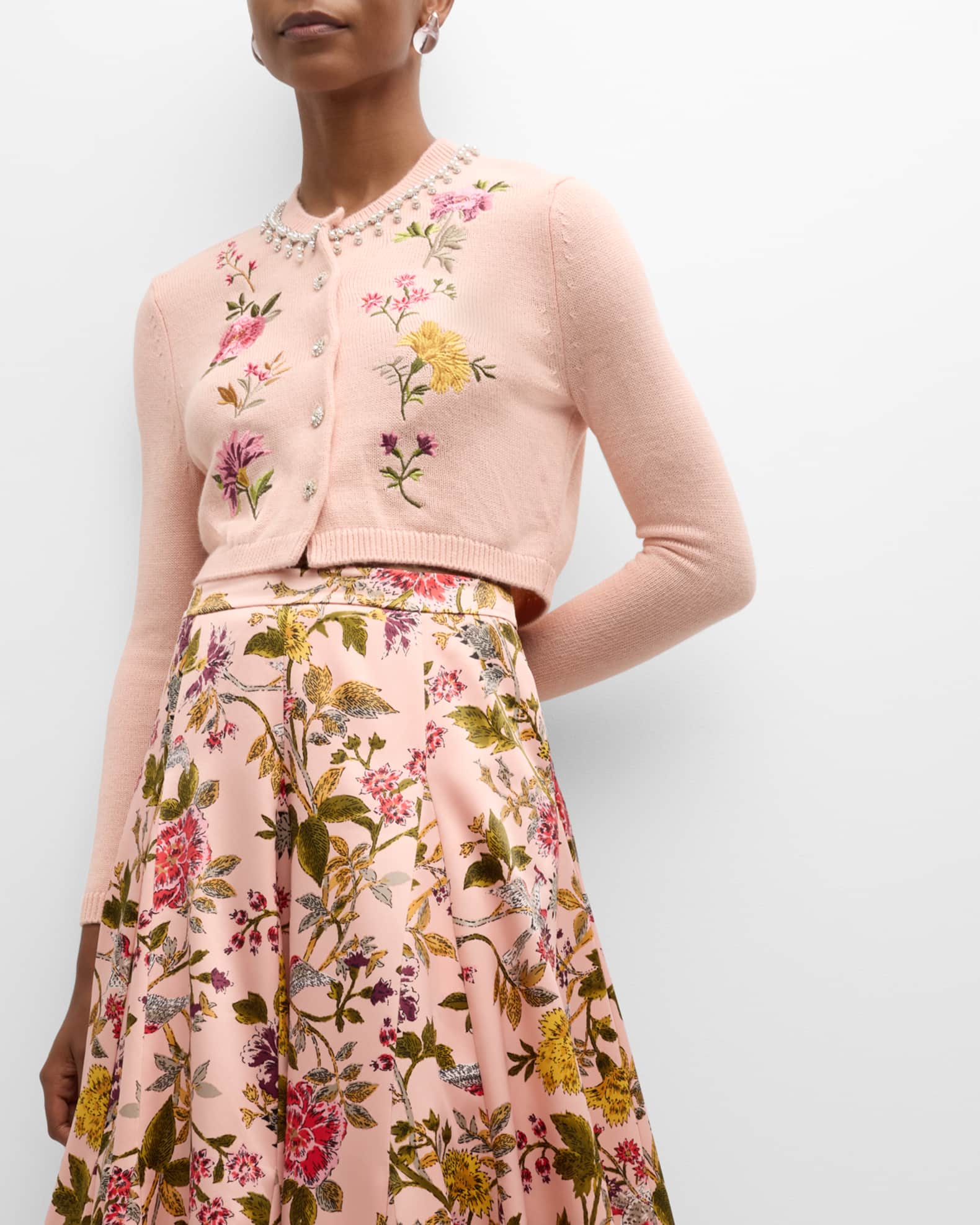 Cinq a Sept Isolde Embellished Floral Embroidered Cardigan | Neiman Marcus