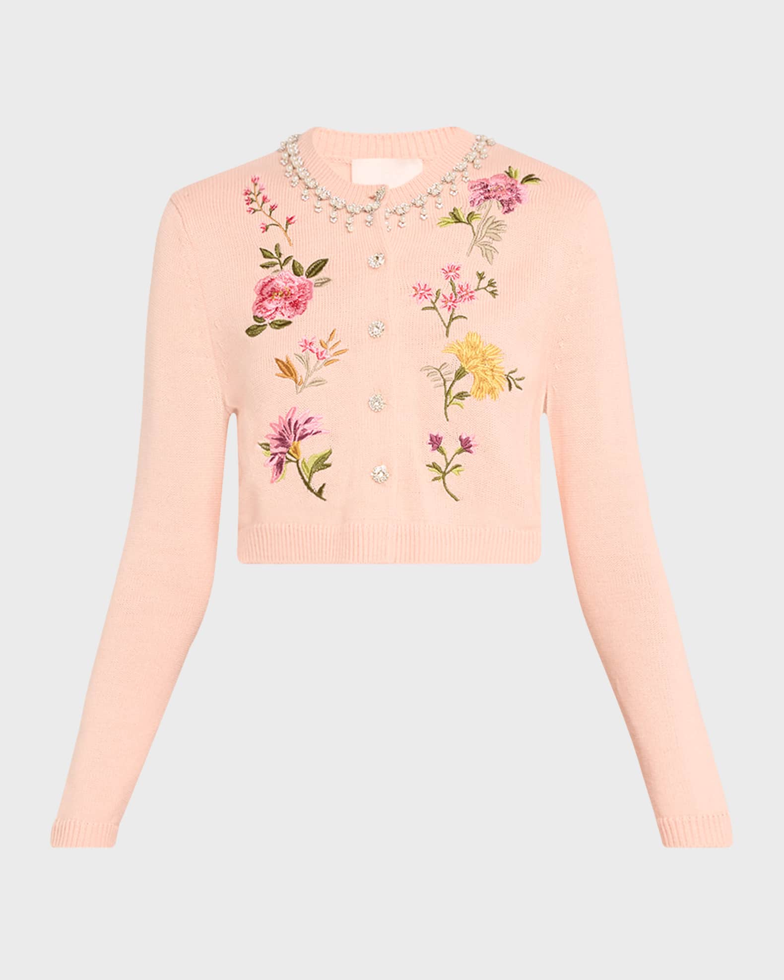 Cinq a Sept Isolde Embellished Floral Embroidered Cardigan | Neiman Marcus