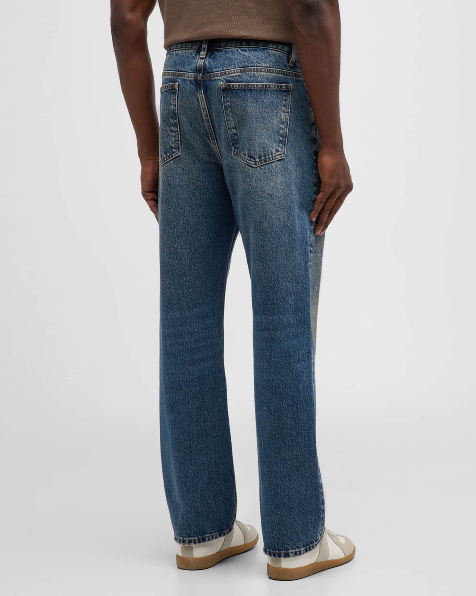 FRAME Men's Boxy Medium-Wash Jeans | Neiman Marcus