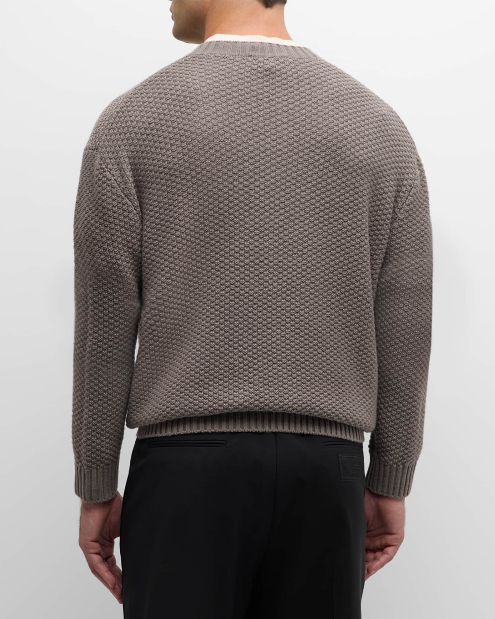FRAME Men's Textured Wool-Cashmere Sweater | Neiman Marcus