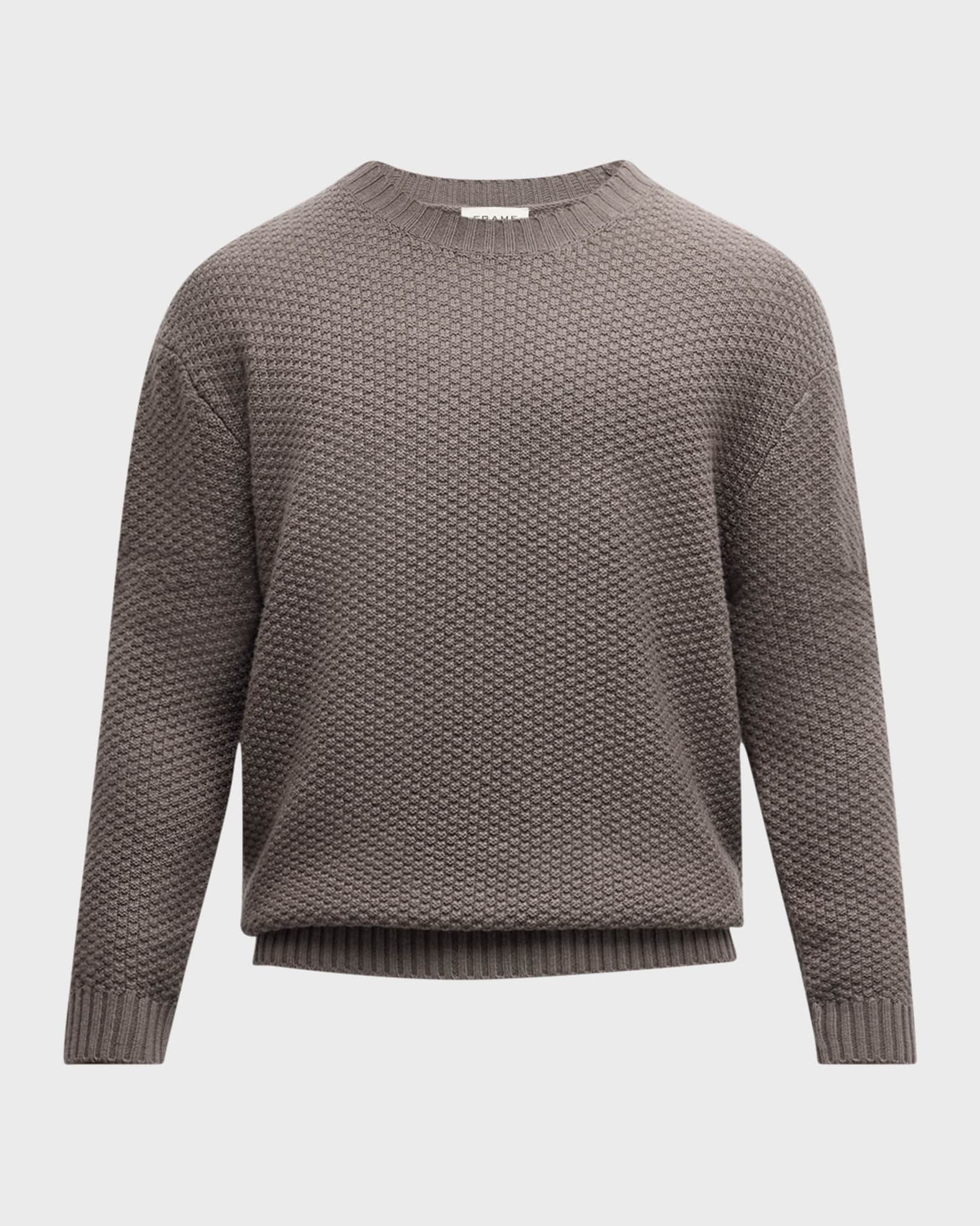 FRAME Men's Textured Wool-Cashmere Sweater | Neiman Marcus