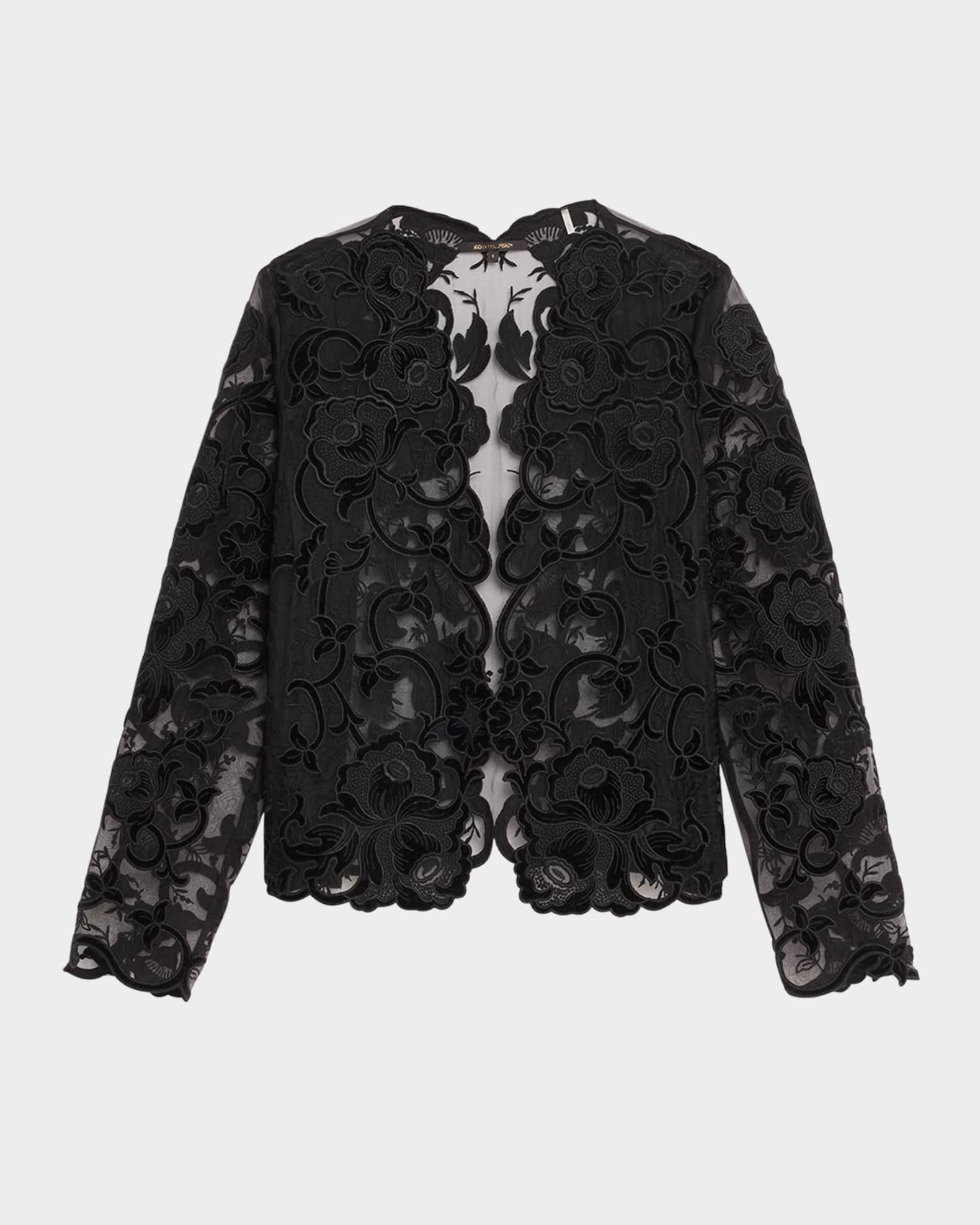 Kobi Halperin Elian Open-Front Floral Lace Jacket | Neiman Marcus