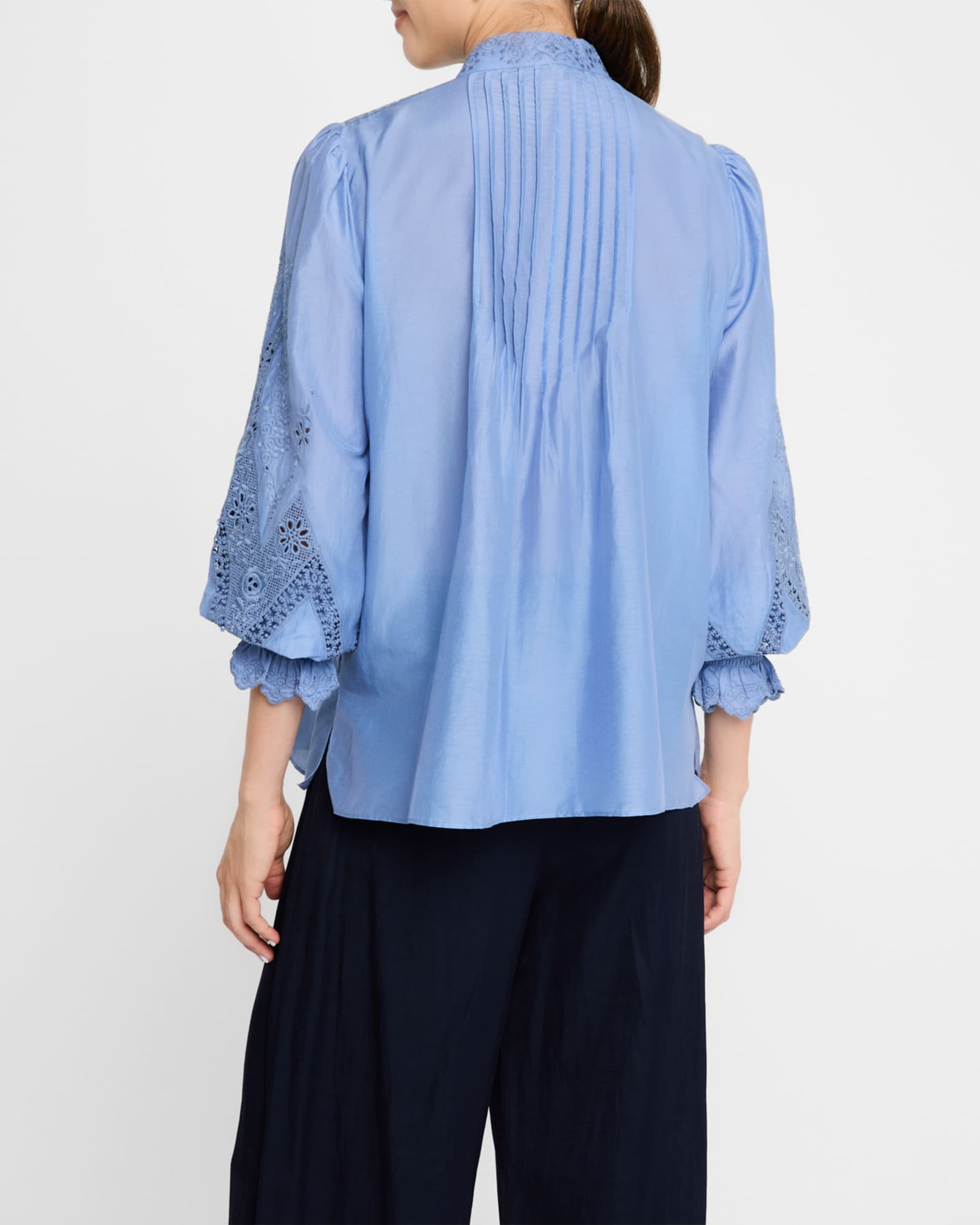 Kobi Halperin Delta Embroidered Cotton-Silk Blouse | Neiman Marcus